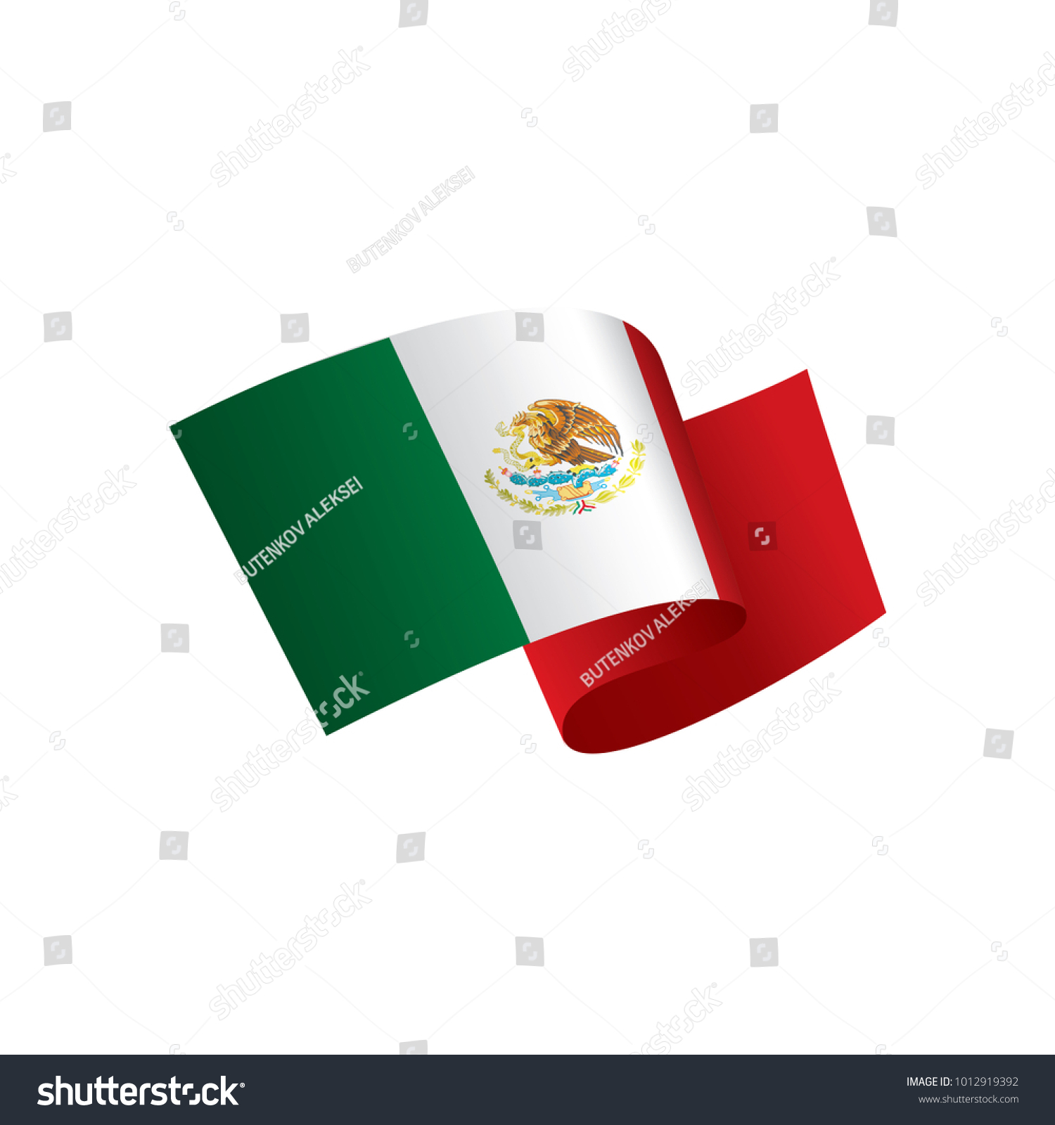 Mexican Flag Vector Illustration Stock Vector (Royalty Free) 1012919392
