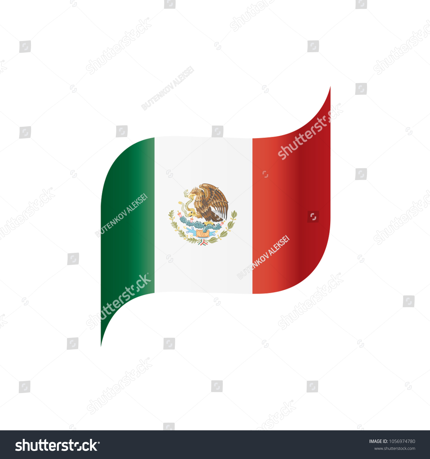 Mexican Flag Vector Illustration Stock Vector (Royalty Free) 1056974780 ...