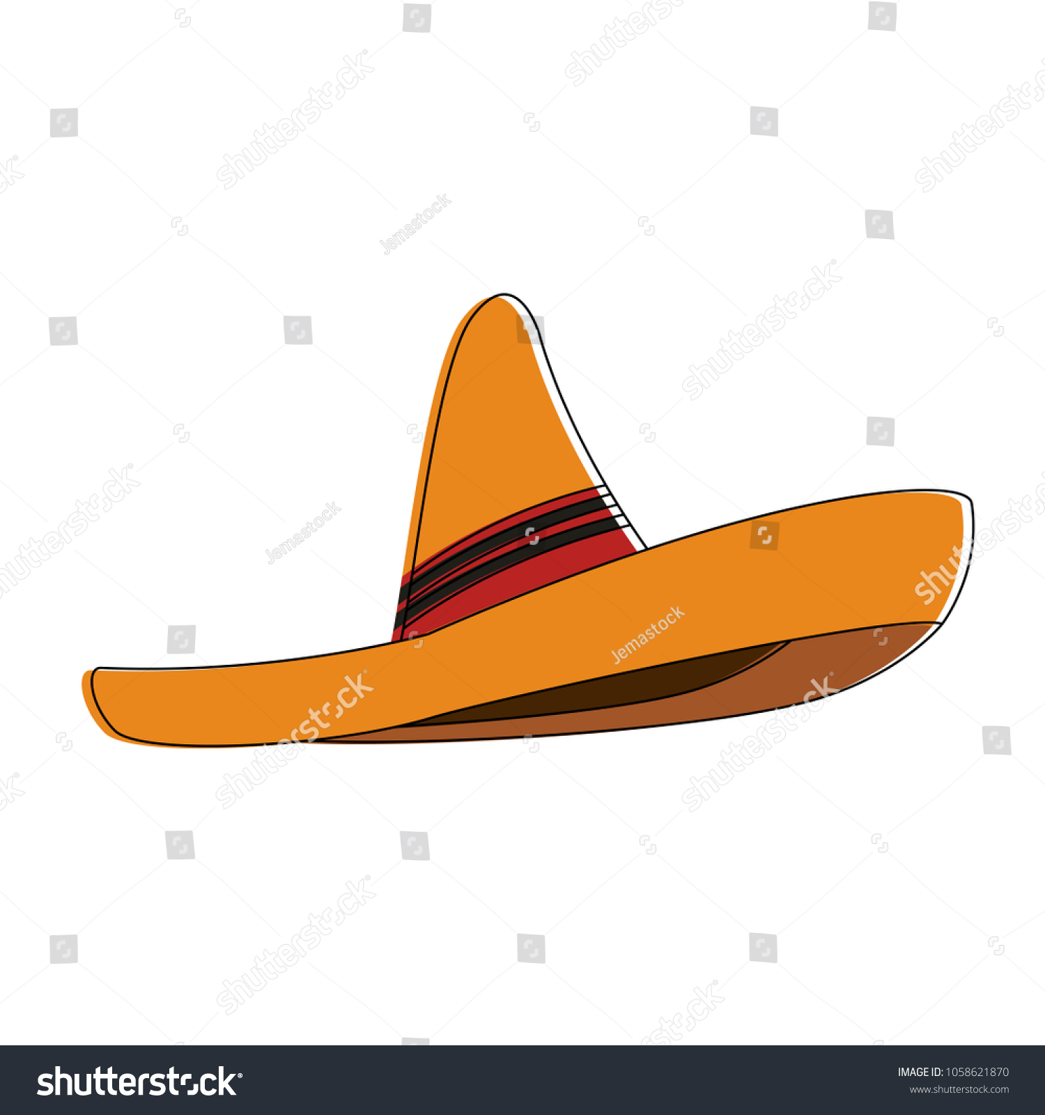 Mexican Hat Cartoon Stock Vector (Royalty Free) 1058621870 | Shutterstock
