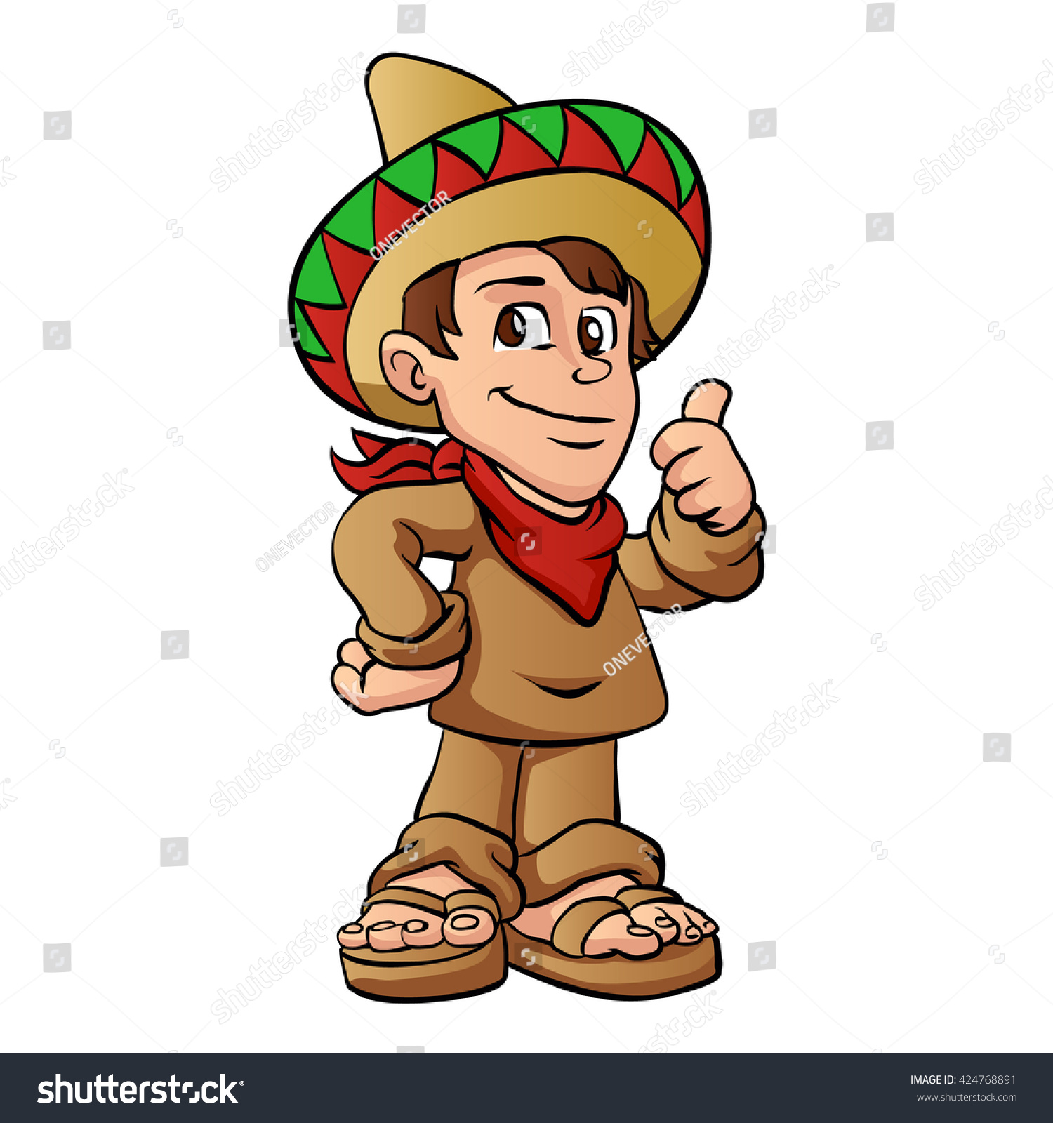 Mexican Kid Cartoon Stock Vector (Royalty Free) 424768891