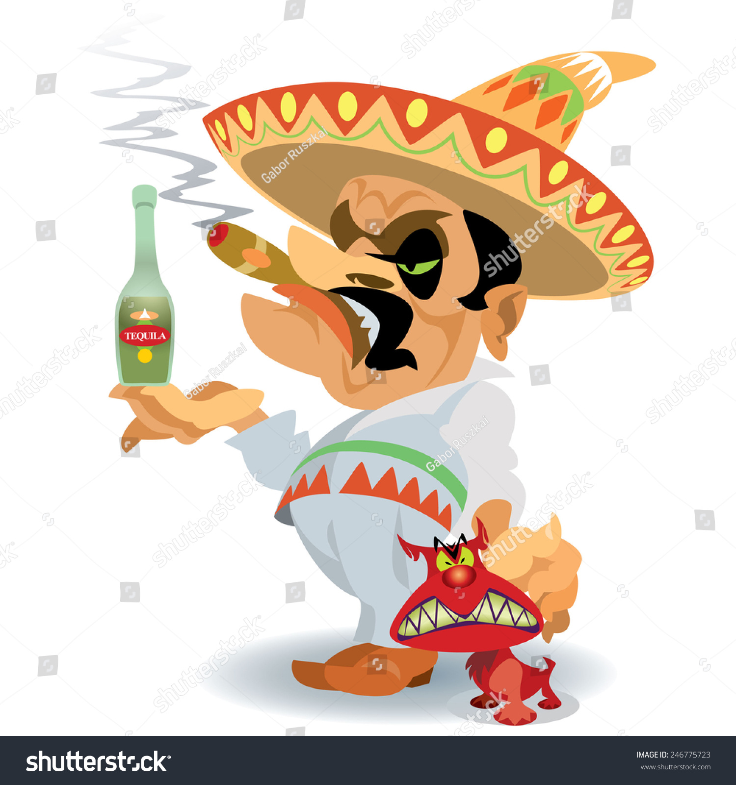 Mexican Man Cartoon Stock Vector (Royalty Free) 246775723 | Shutterstock