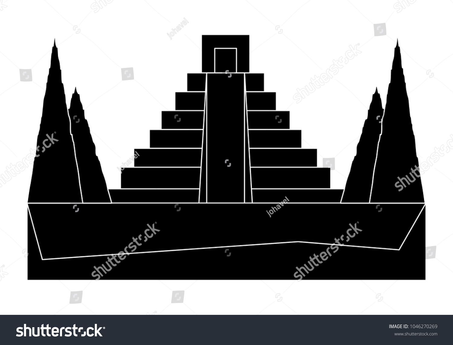 Mexican Pyramids Design Stock Vector (Royalty Free) 1046270269 ...