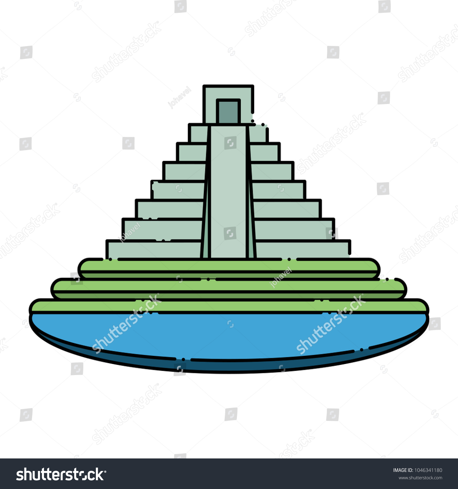 Mexican Pyramids Design Stock Vector (Royalty Free) 1046341180 ...