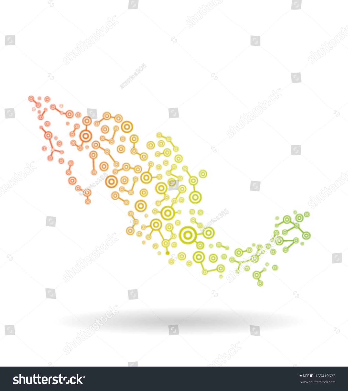 Mexico Bullet Connection Map Stock Vector (Royalty Free) 165419633