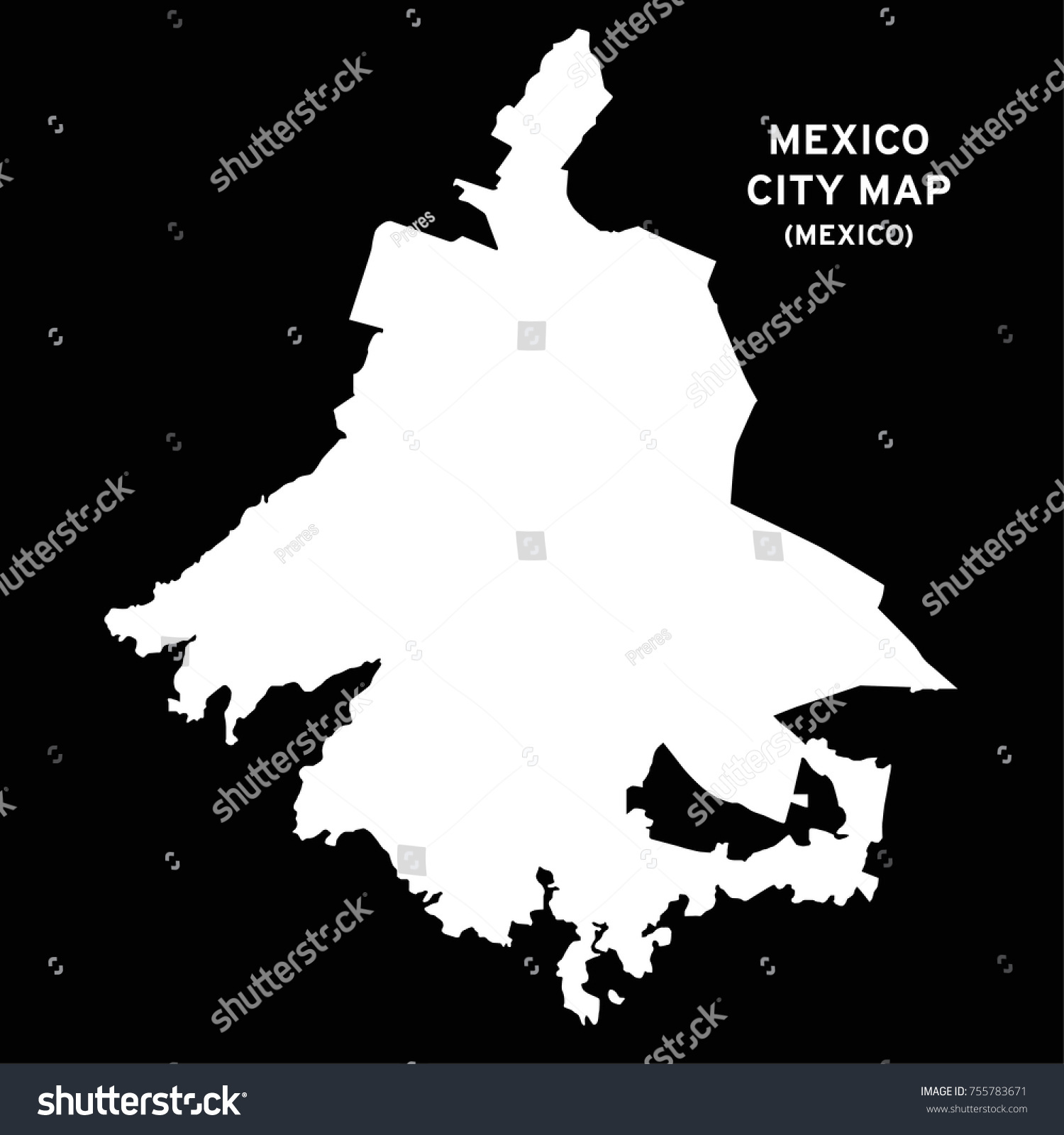 Mexico City Map Vector Stock Vector (Royalty Free) 755783671