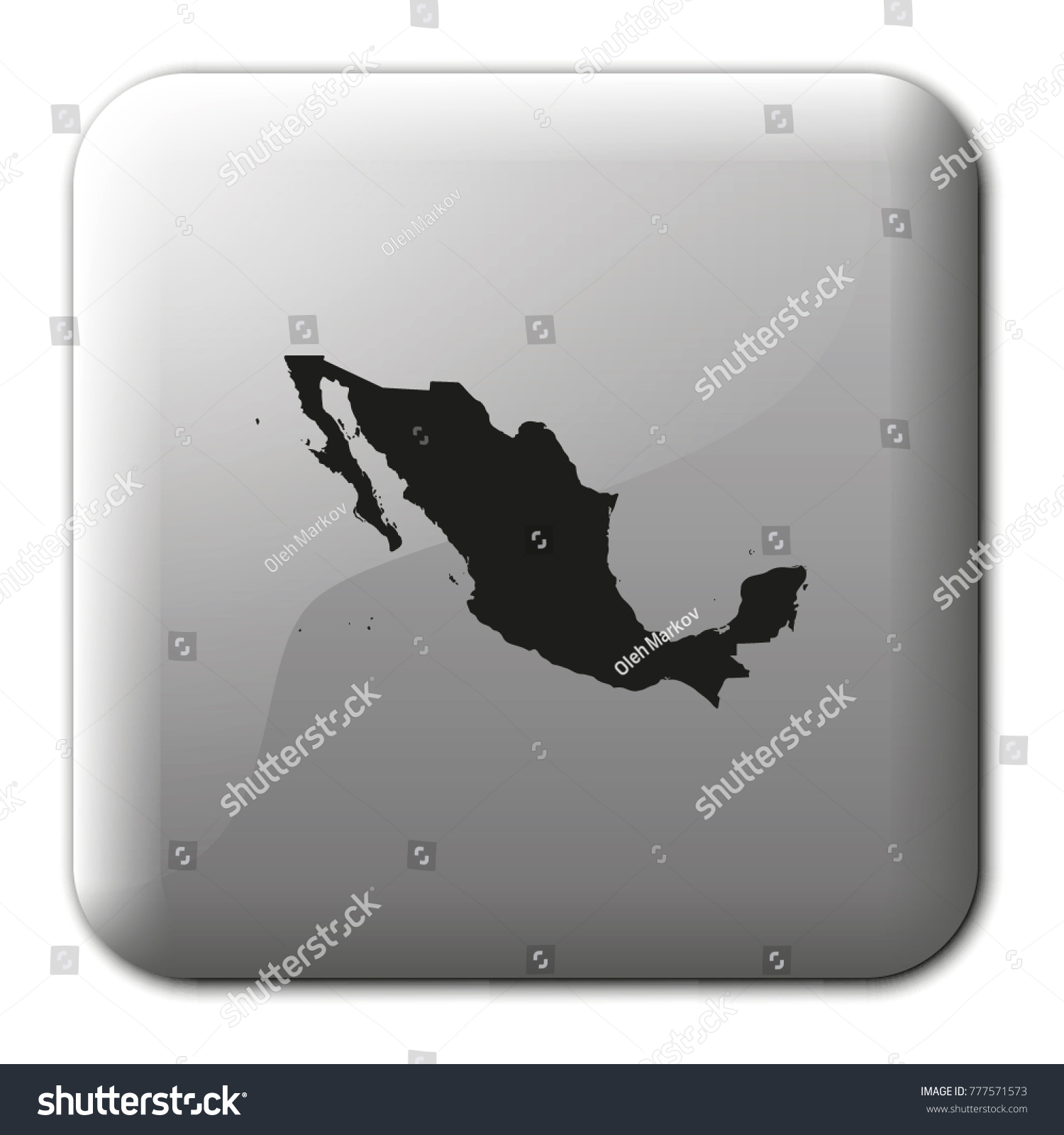 Mexico Detailed Map Flat Vector Icon: vector de stock (libre de ...