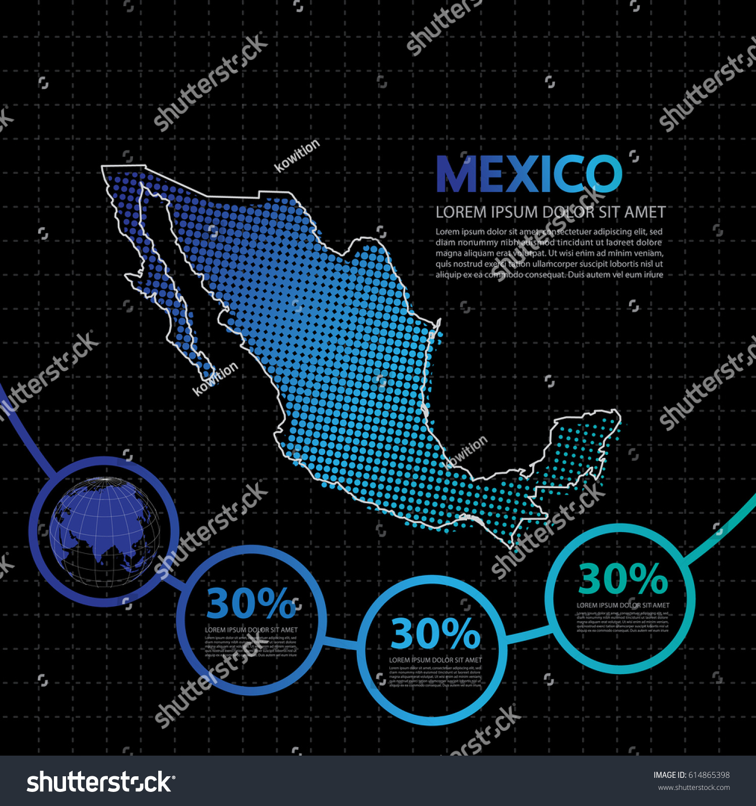 Mexico Map Infographic Design Template Stock Vector (Royalty Free ...