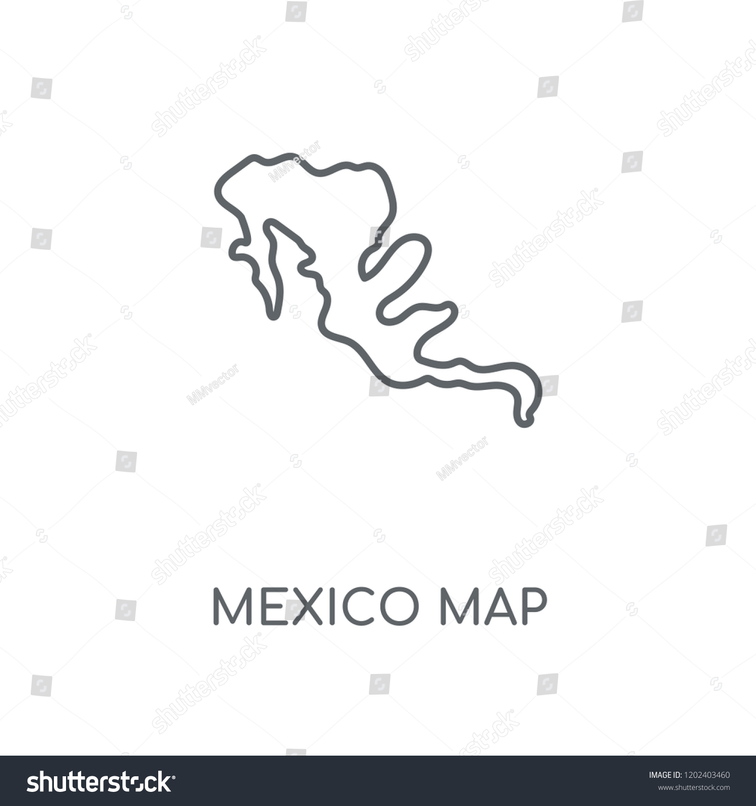 Mexico Map Linear Icon Mexico Map: เวกเตอร์สต็อก (ปลอดค่าลิขสิทธิ์ ...
