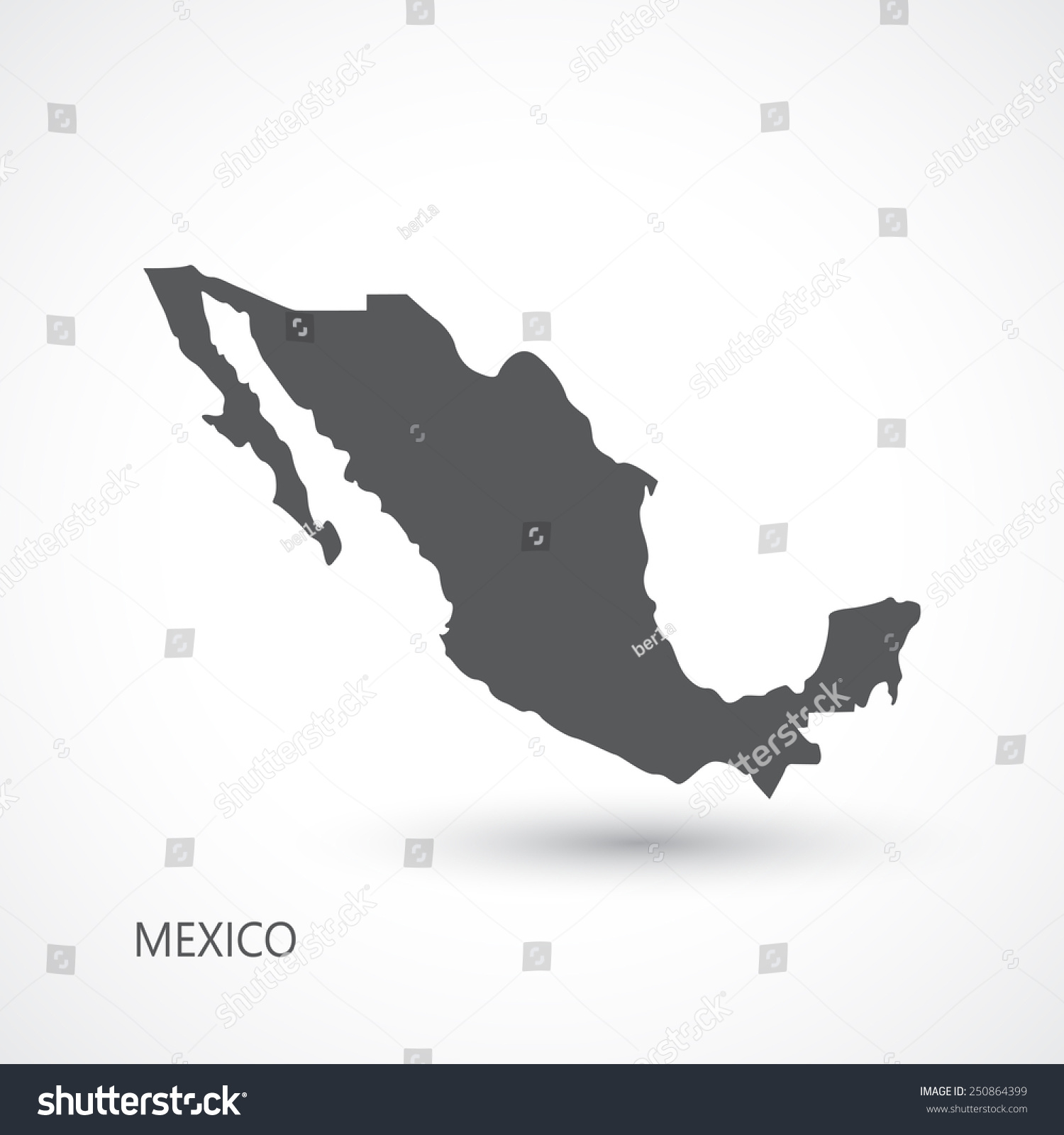 Mexico Map Vector Illustration: vector de stock (libre de regalías ...