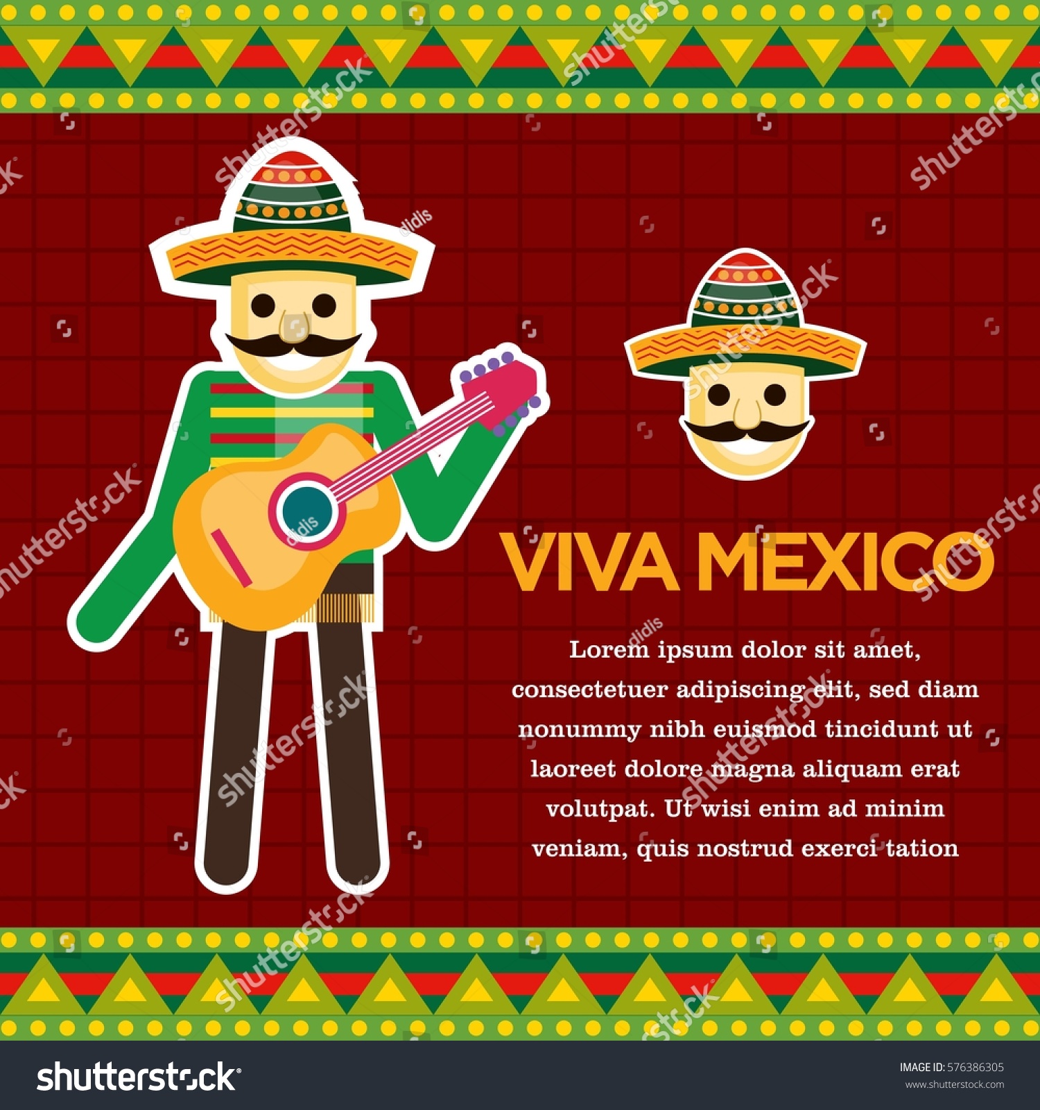 Mexico Theme Illustration Stock Vector (Royalty Free) 576386305