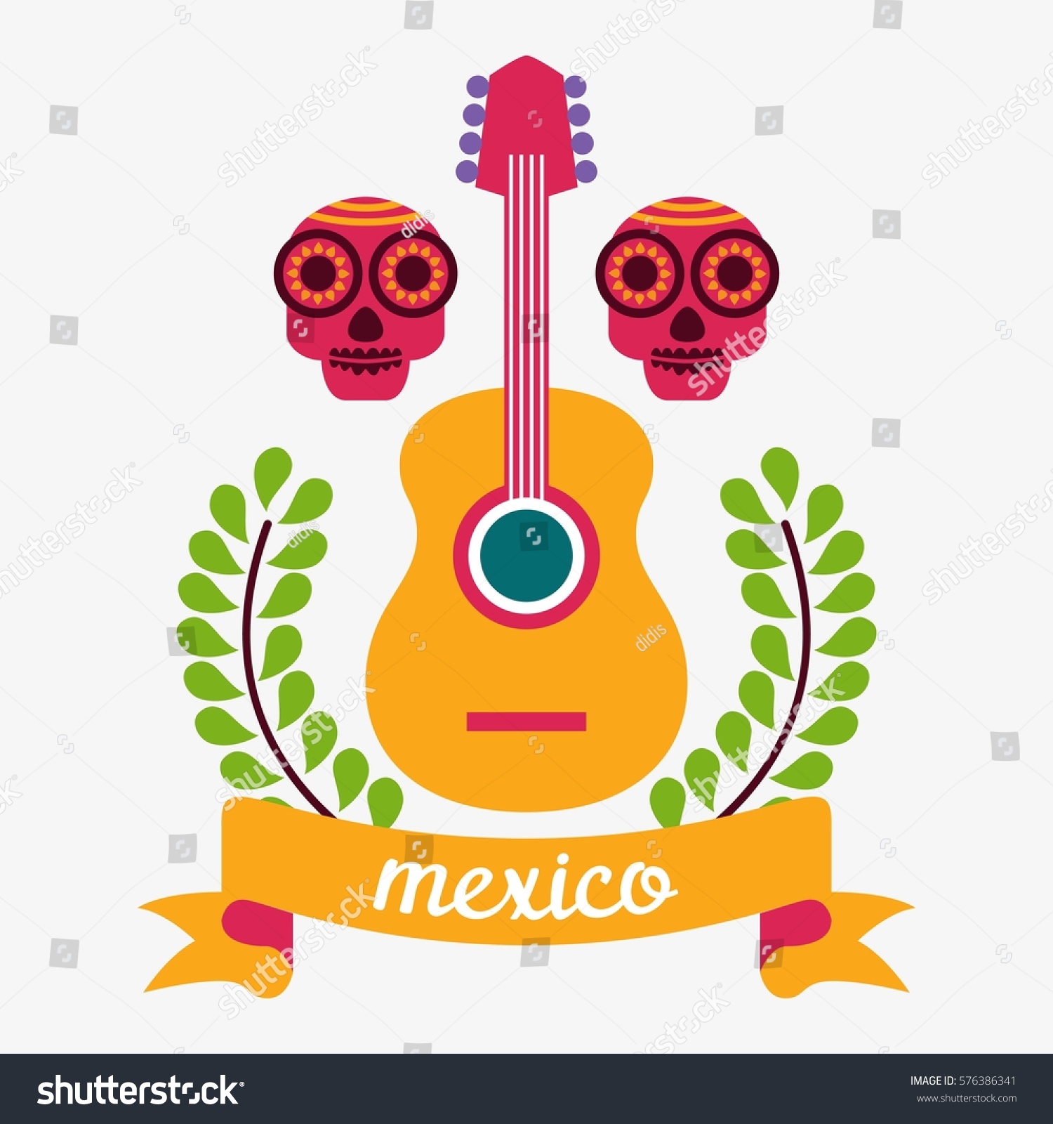 Mexico Theme Illustration Stock Vector (Royalty Free) 576386341