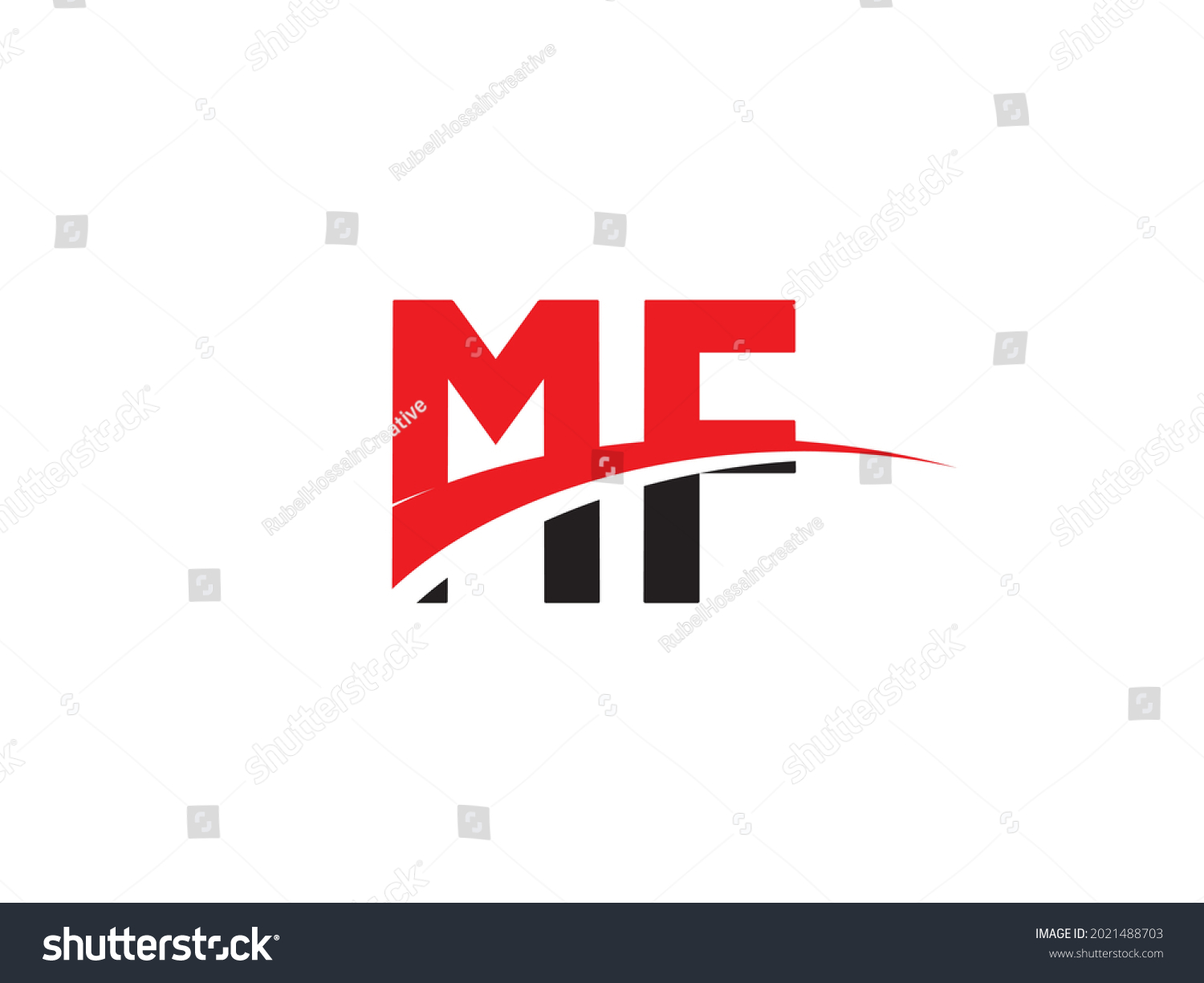 Mf Letter Initial Logo Design Template Stock Vector (Royalty Free ...