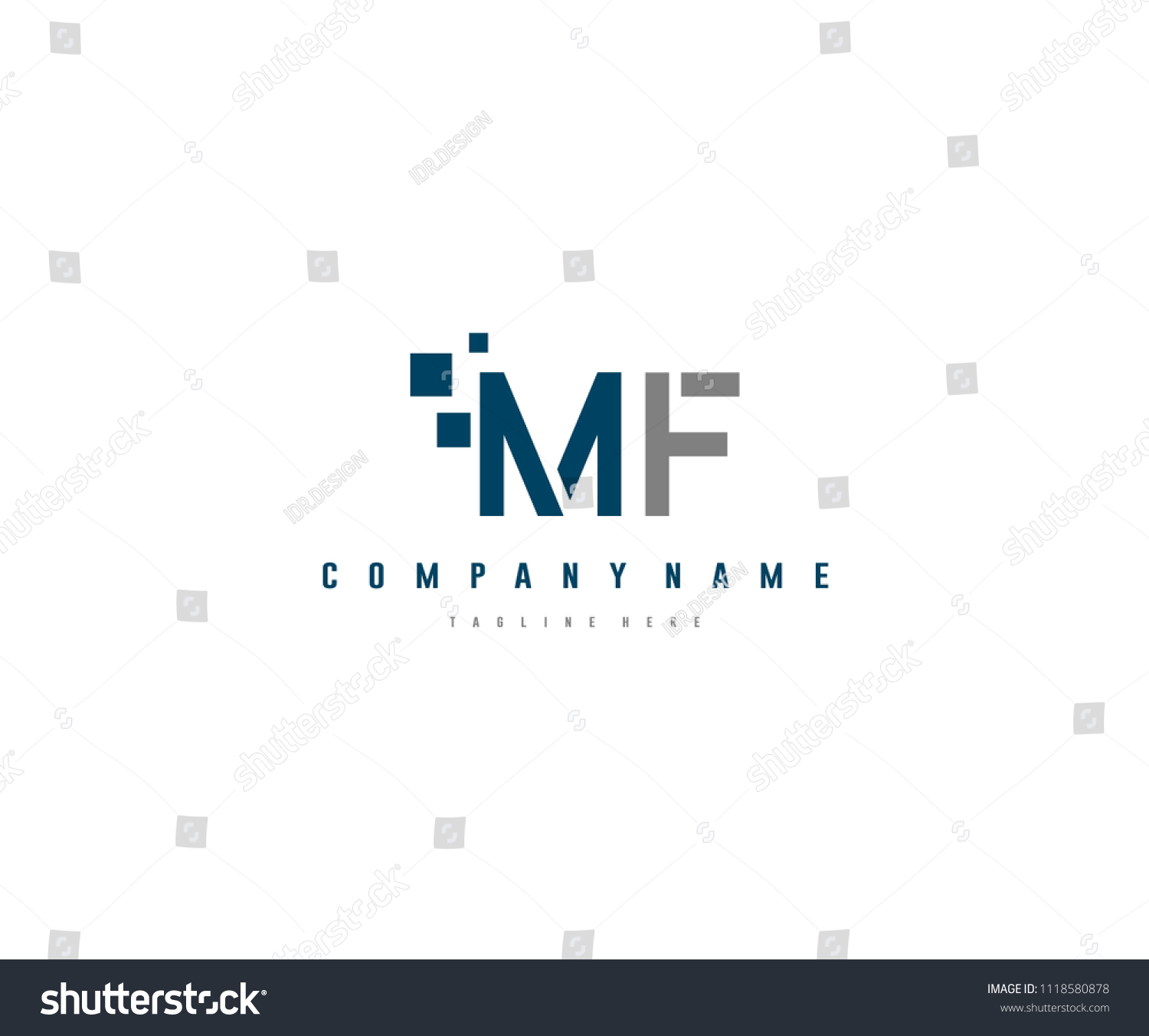 Mf Letters Logo Design Template Stock Vector (Royalty Free) 1118580878