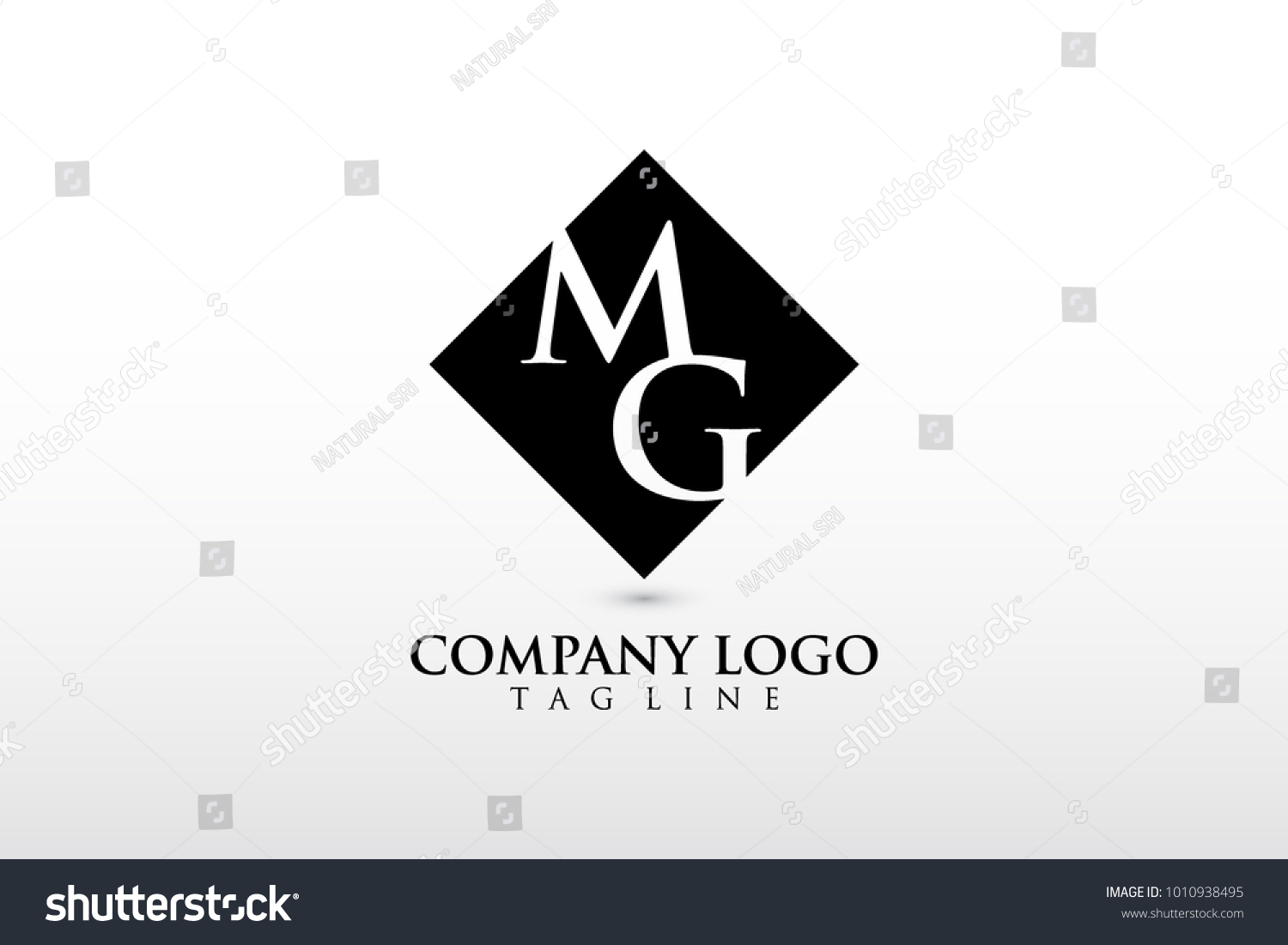 Mg Logo Vector Black Color Stock Vector (Royalty Free) 1010938495