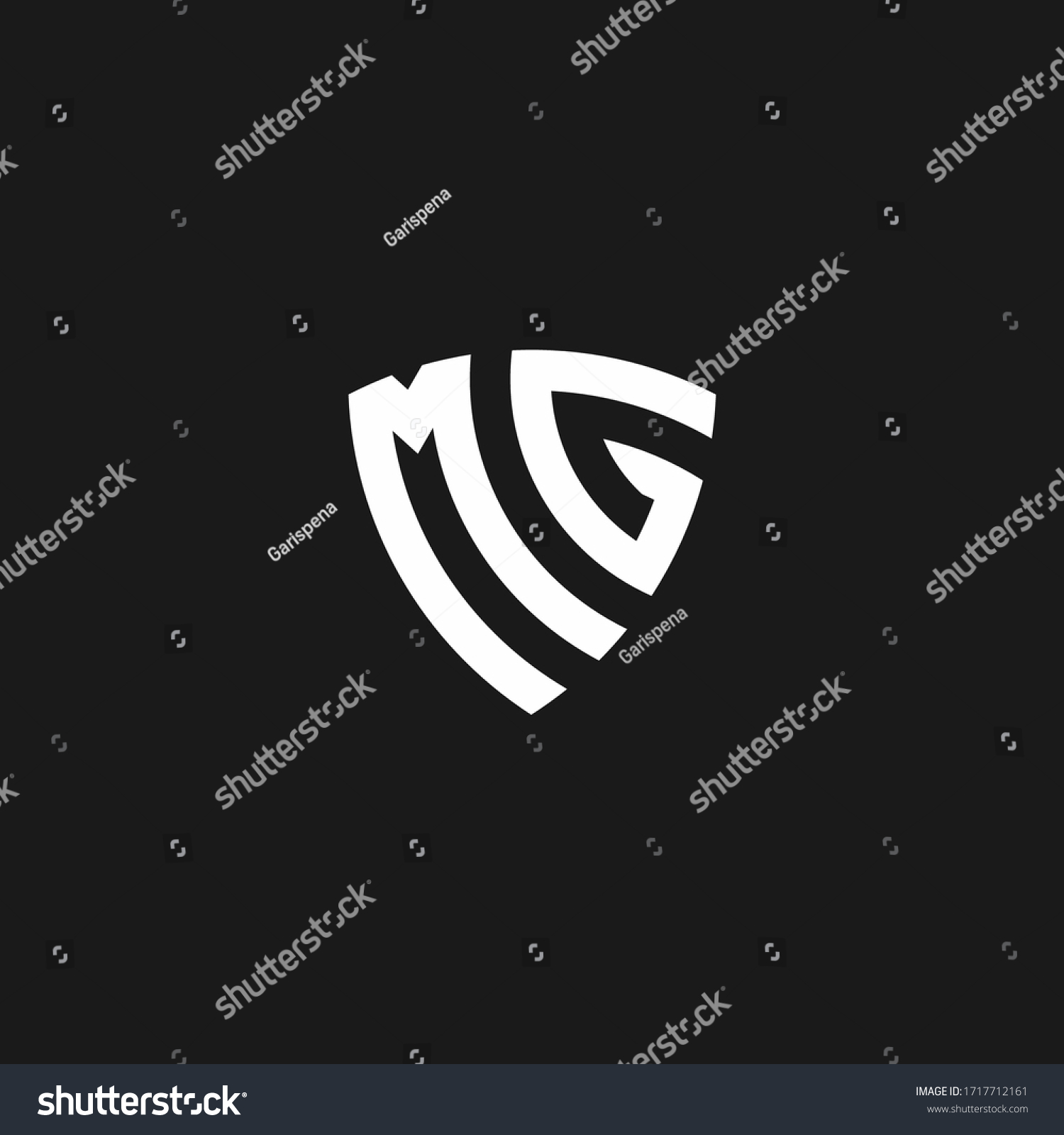 Mg Monogram Logo Shield Shape Design Stock Vector (Royalty Free ...