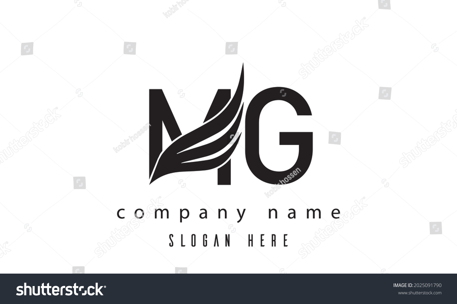 Mg Wings Latter Logo Vector Stock Vector (Royalty Free) 2025091790 ...