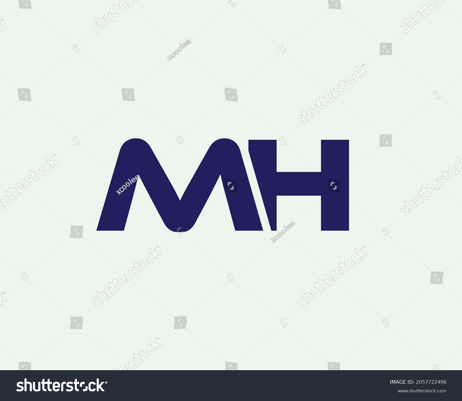Mh Logo Design Vector Template Stock Vector (Royalty Free) 2057722496 ...