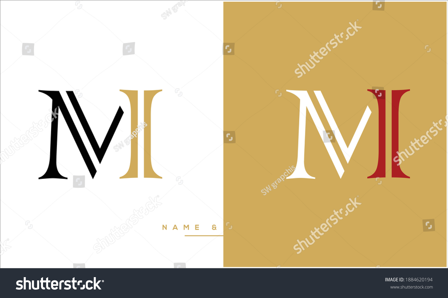 Mi Im Abstract Letters Logo Monogram Stock Vector (Royalty Free) 1884620194