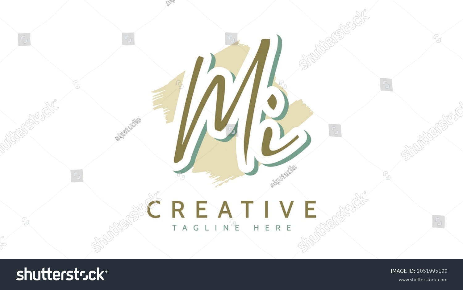 Mi Initials Handwriting Logo Vector Stock Vector (Royalty Free) 2051995199