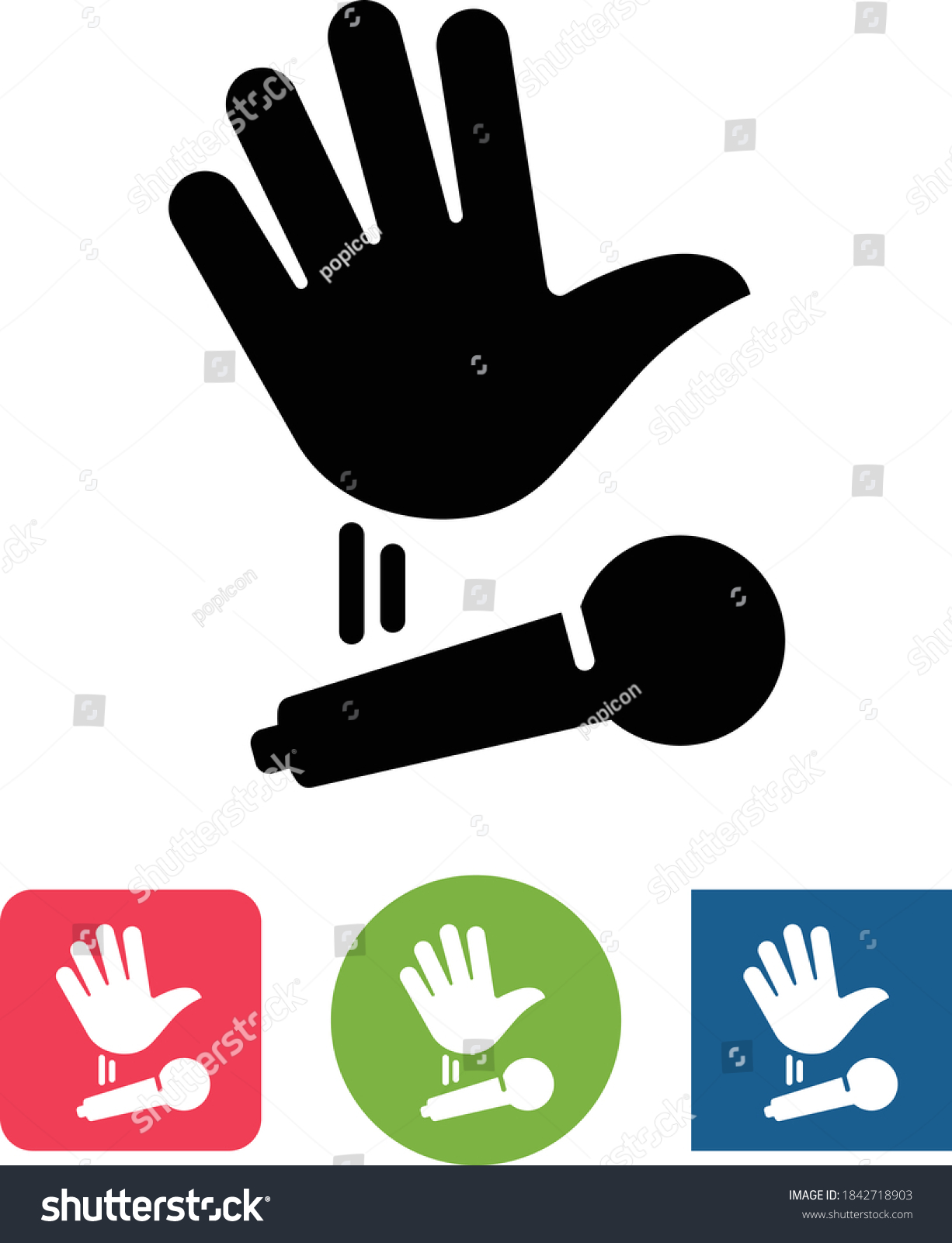 Mic Drop Triumph Gesture Vector Icon Stock Vector (Royalty Free) 1842718903