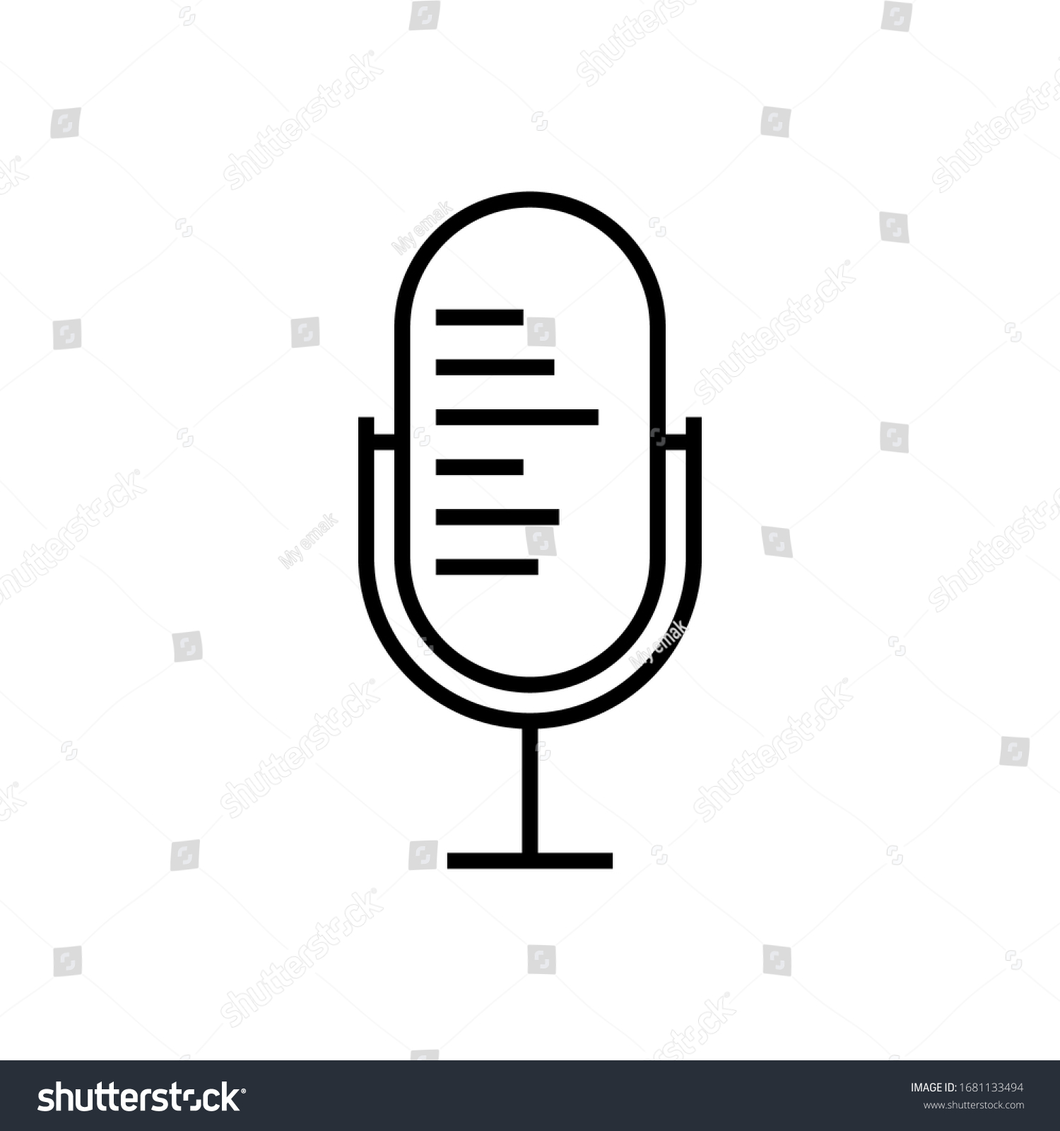 Mic Microphone Icon Vector Outline Style Stock Vector (Royalty Free ...