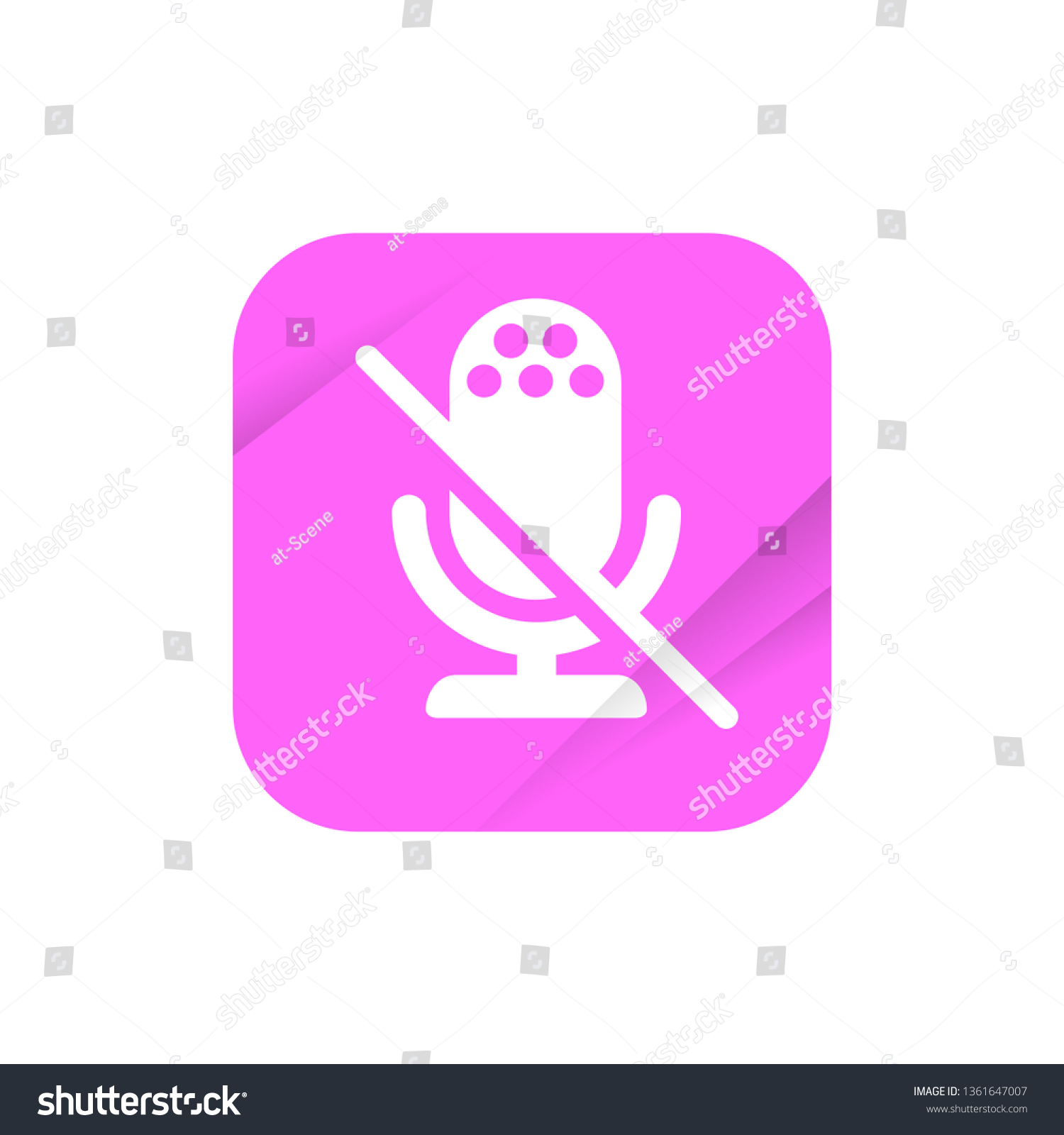 Mic Mute App Icon Stock Vector (Royalty Free) 1361647007