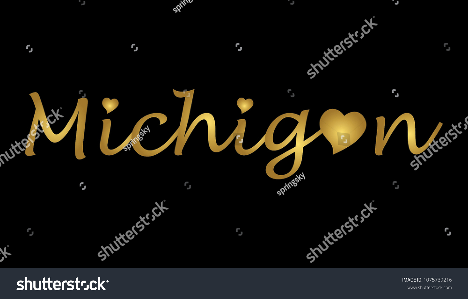 Michigan Logo Type Writing Stock Vector (Royalty Free) 1075739216