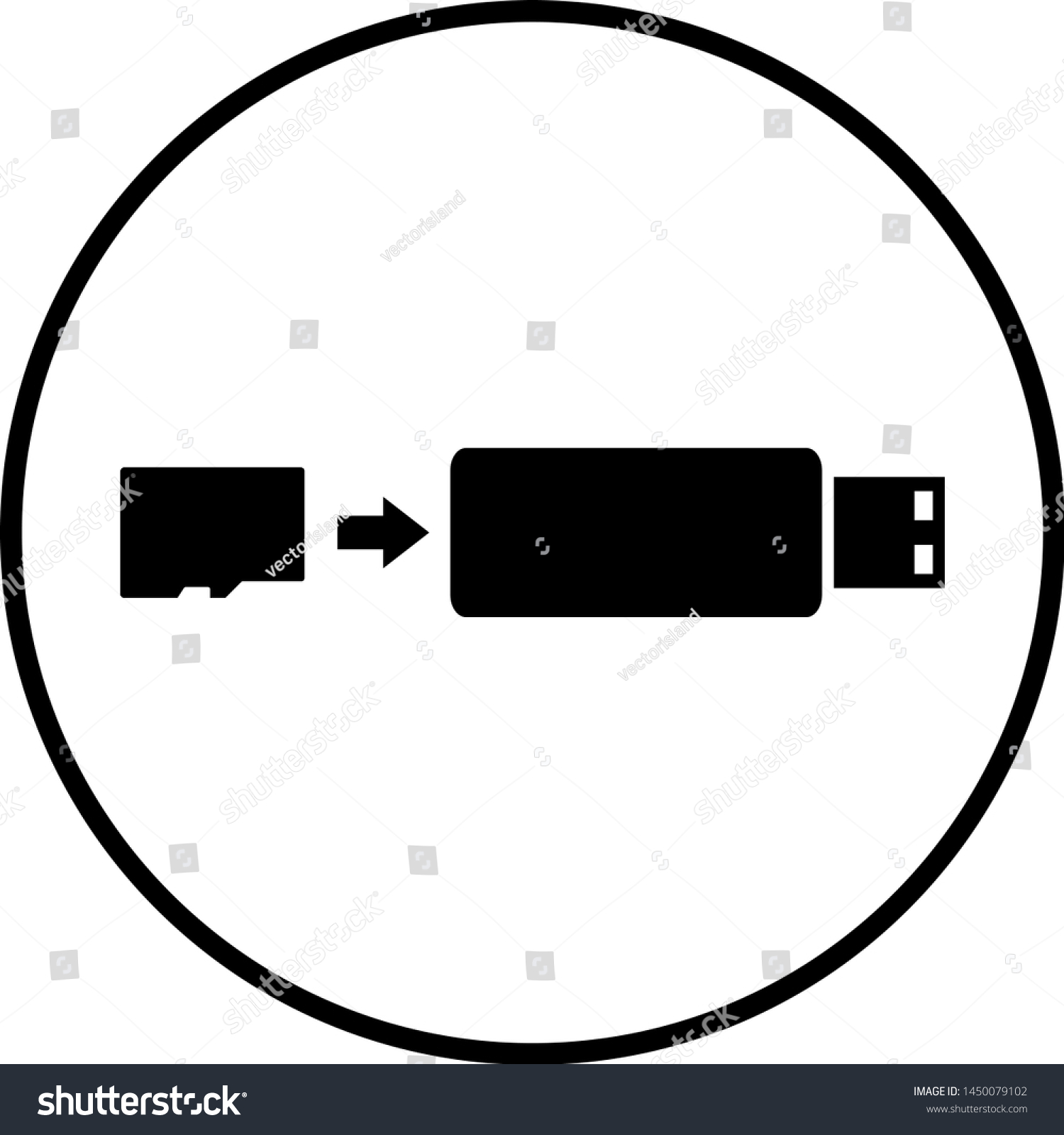 Micro Sd Card Usb Adapter Symbol Stock Vector (Royalty Free) 1450079102