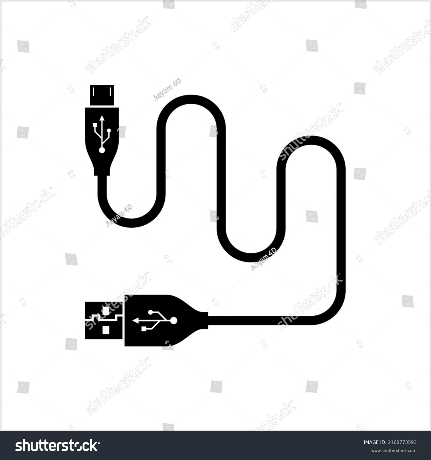 Micro Usb Cable Usb Cable Vector Stock Vector (Royalty Free) 2168773593 ...
