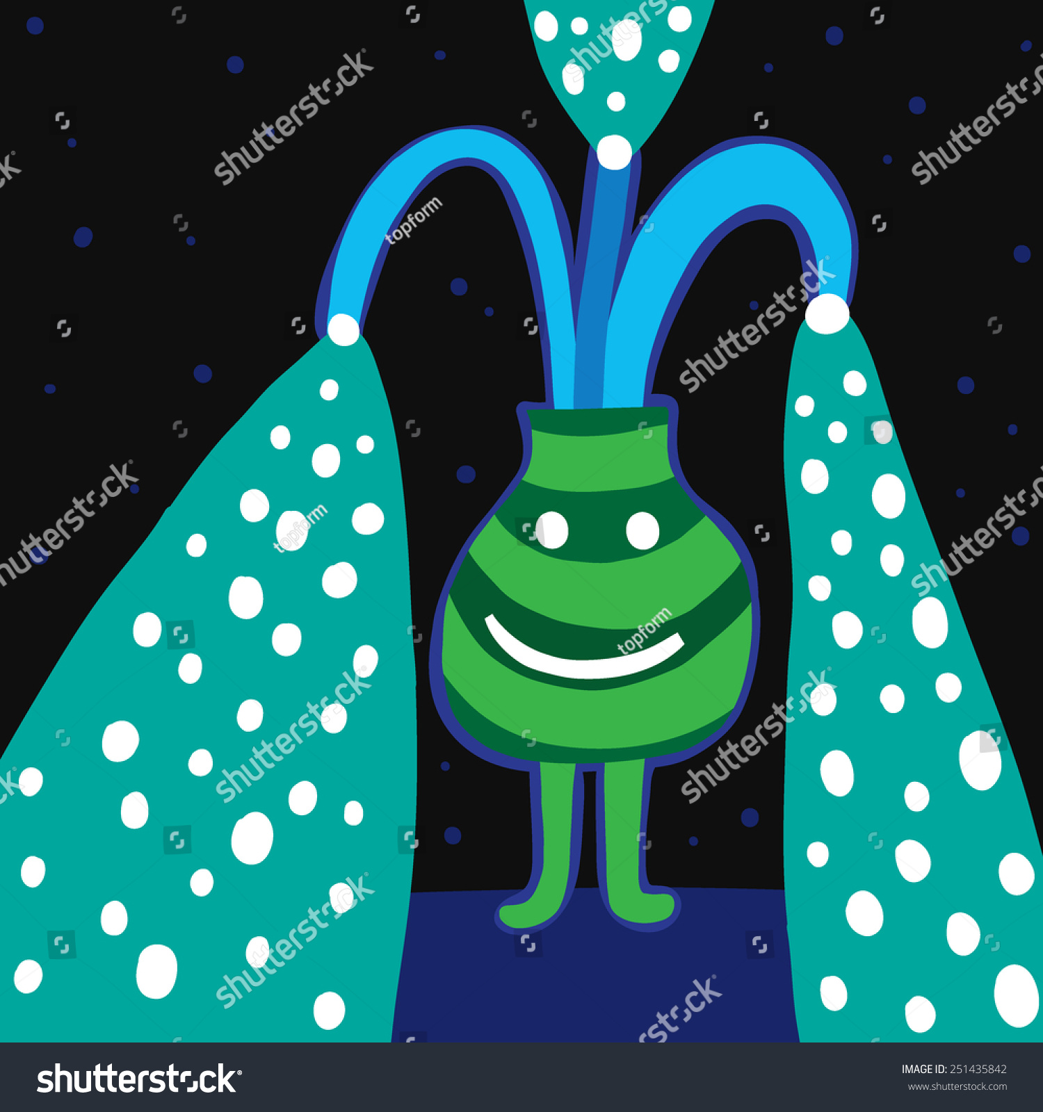 Microbe Infection Space Alien Vector Cartoon Stock Vector (Royalty Free ...