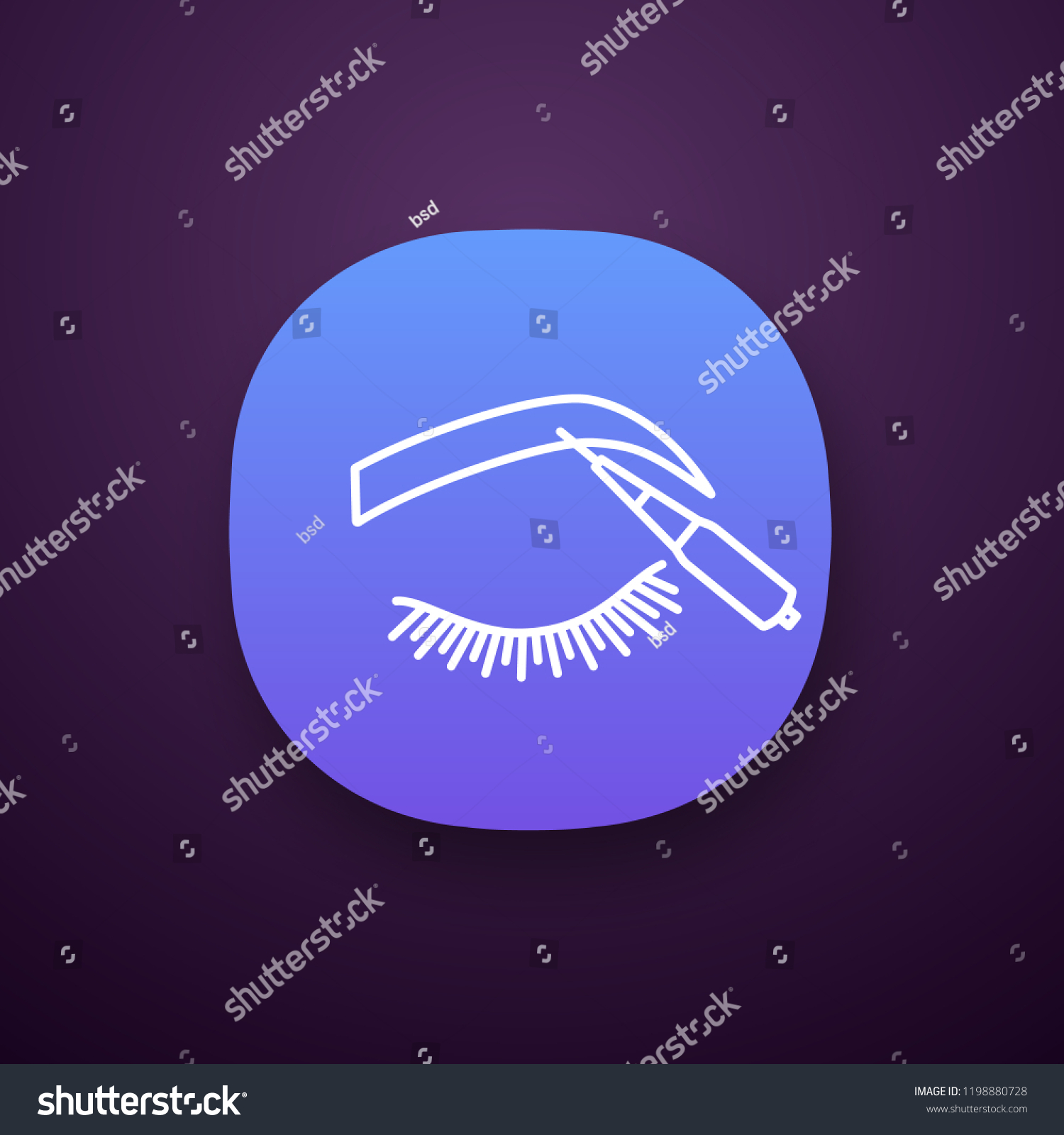 Microblading Eyebrows App Icon Microblading Pen Stock Vector (Royalty ...
