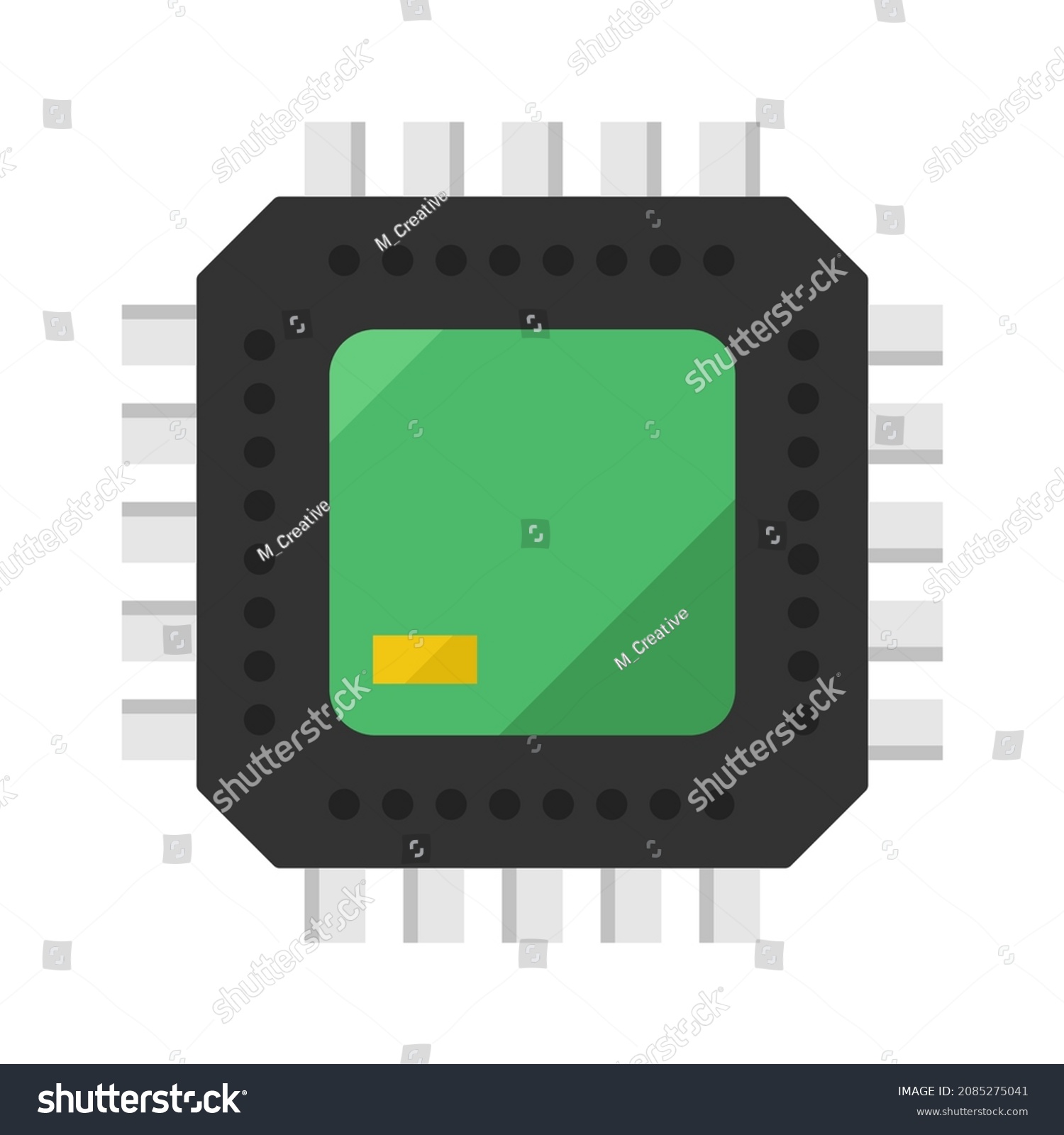 Microchip Flat Clipart Vector Illustration Stock Vector Royalty Free 2085275041