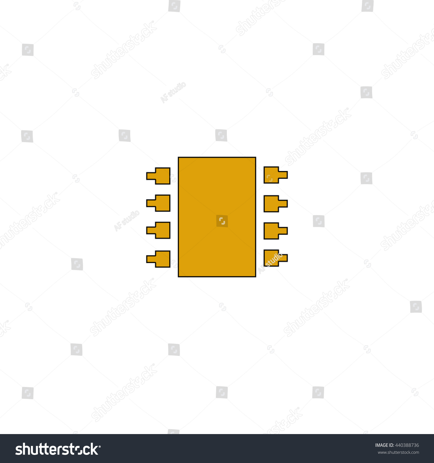Microchip Flat Yellow Thin Line Symbol Stock Vector (Royalty Free ...