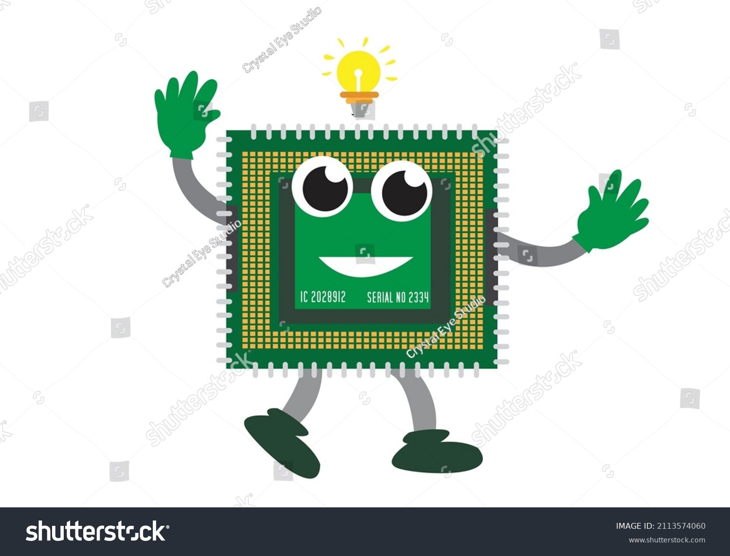 Microchip Mascot Editable Clip Art Stock Vector (Royalty Free) 2113574060
