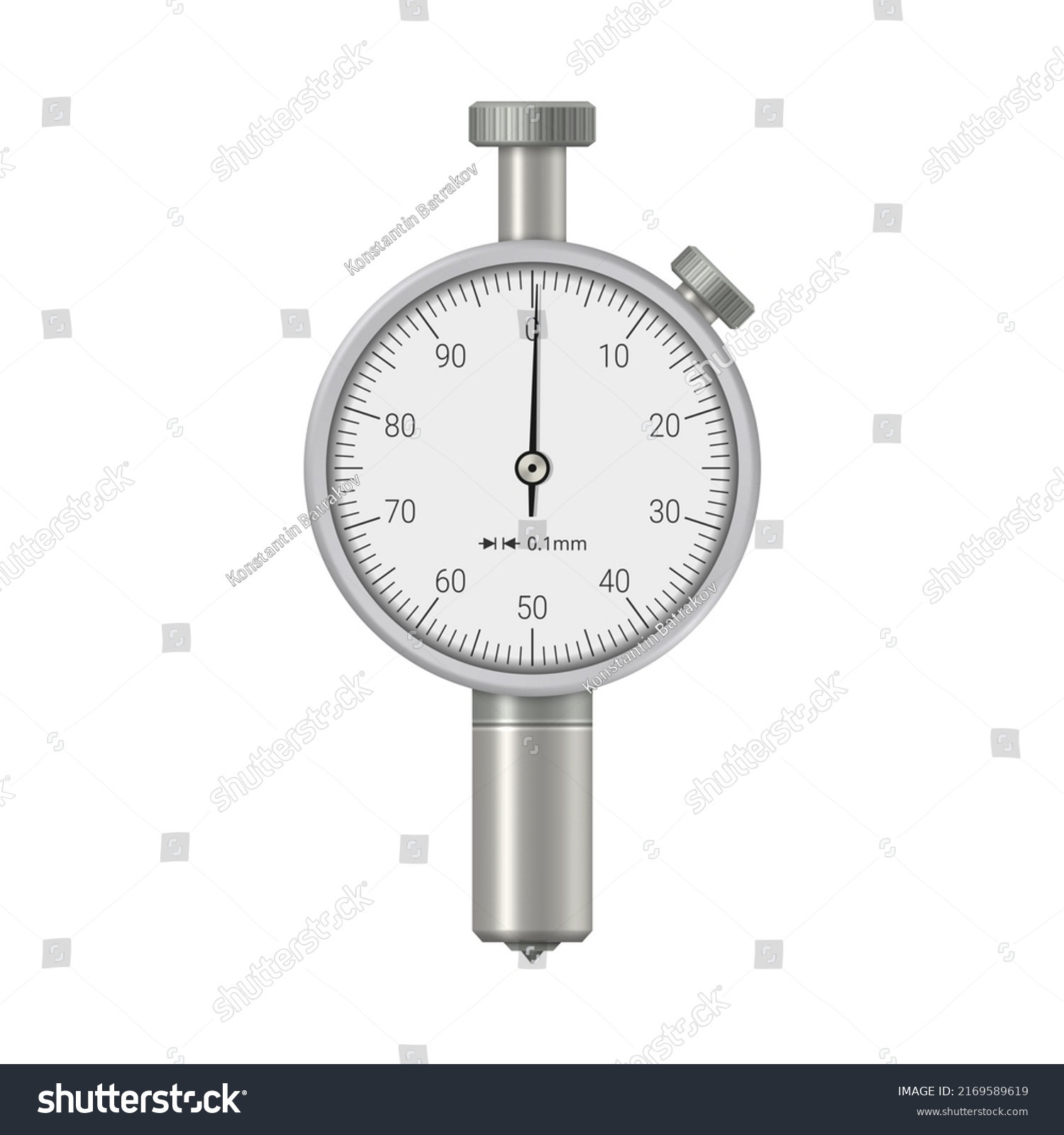 Micrometer Isolated On White Background Dial Stock Vector (Royalty Free ...