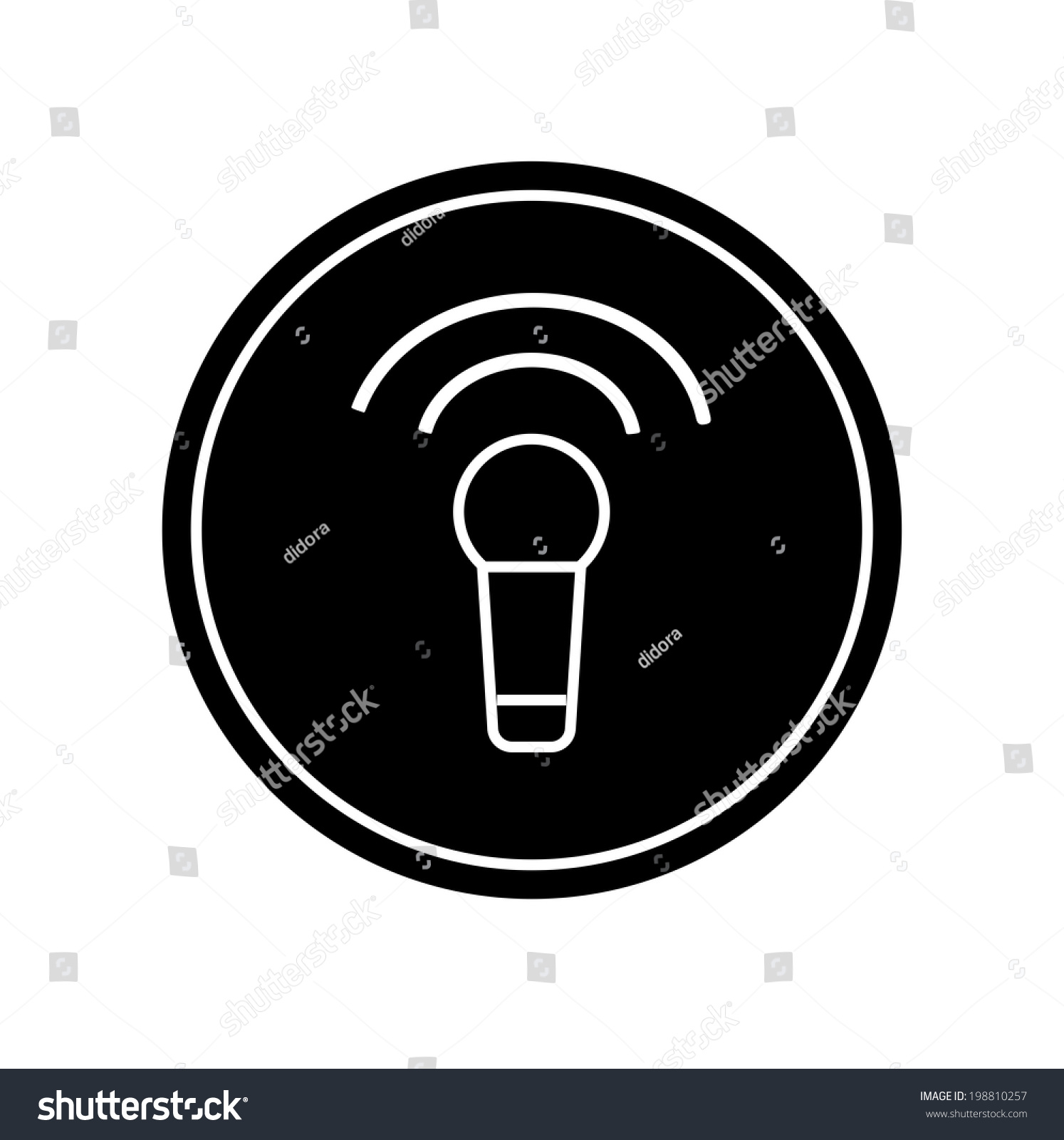 Microphone Black Icon Vector Stock Vector (Royalty Free) 198810257 ...