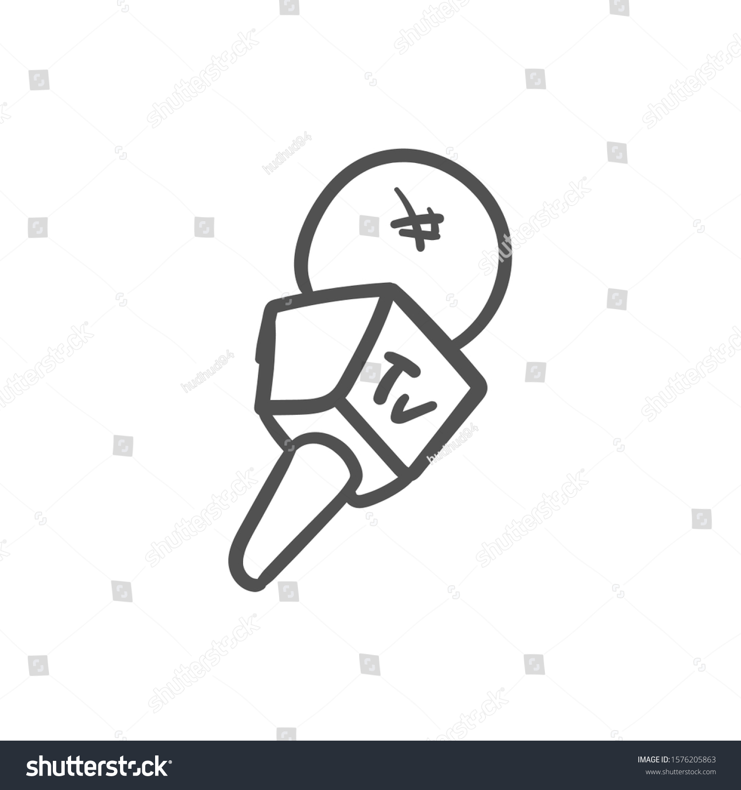 Microphone Doodle Icon Vector Hand Drawing Stock Vector (Royalty Free ...