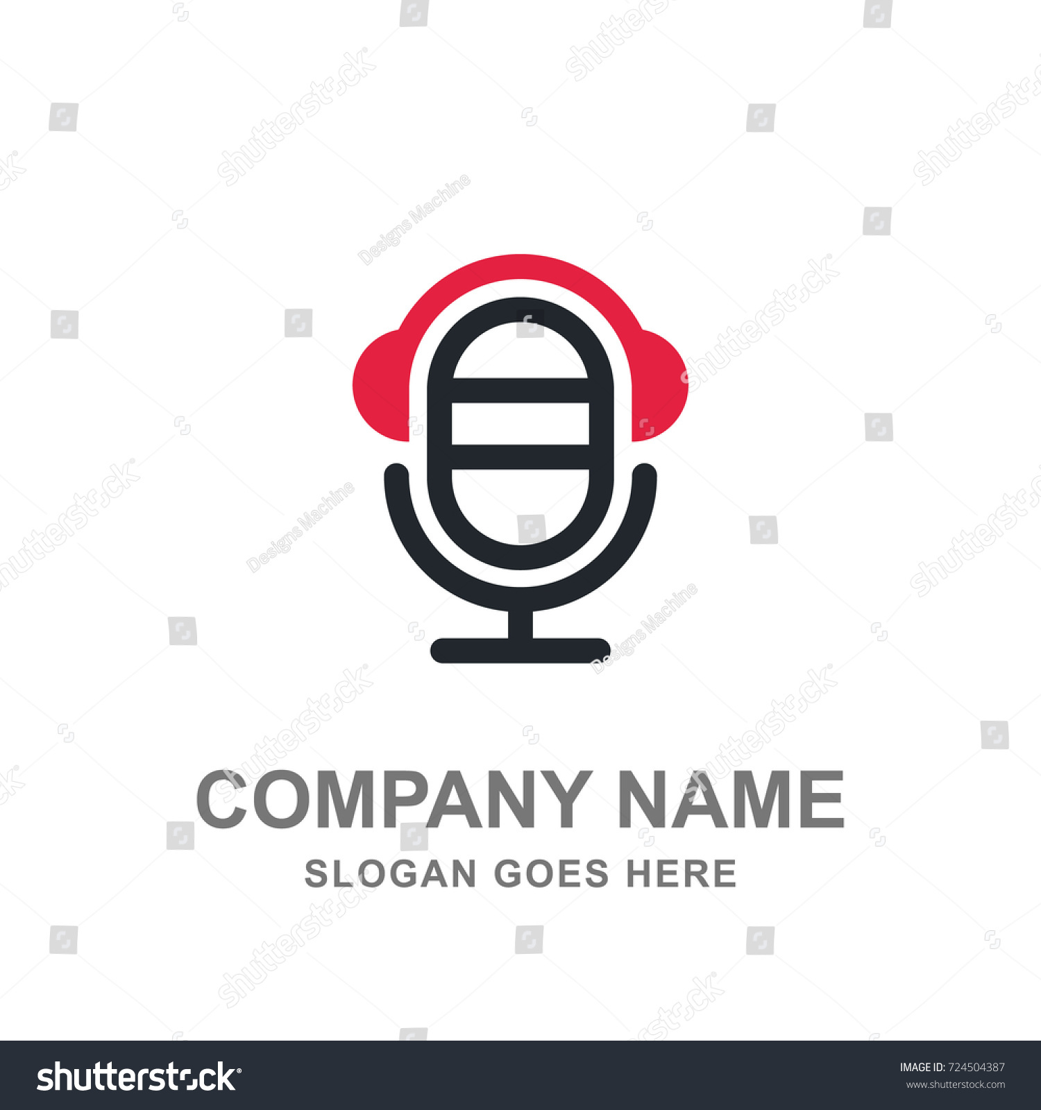Microphone Headphone Music Studio Logo Vector Stock Vector (Royalty ...