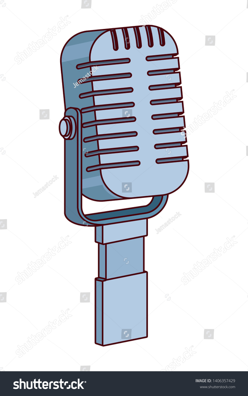 Microphone Icon Cartoon Vector Illustration Stock Vector (Royalty Free ...