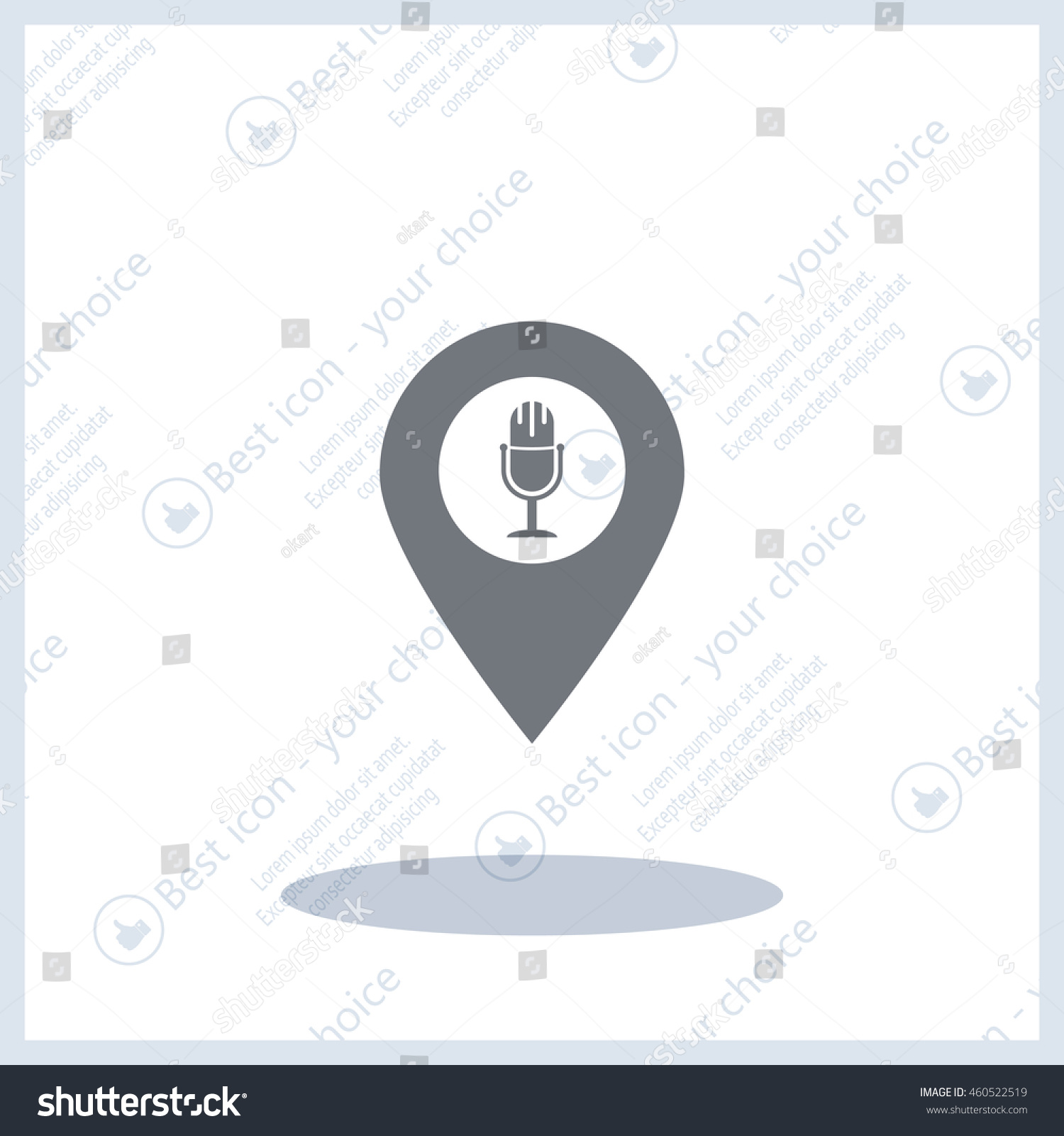 Microphone Icon Map Pin Stock Vector (Royalty Free) 460522519 ...