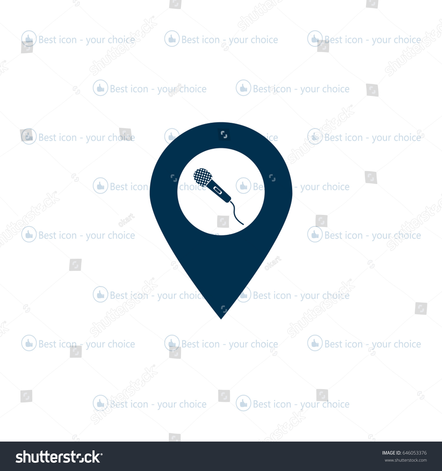 Microphone Icon Map Pin Stock Vector (Royalty Free) 646053376 ...