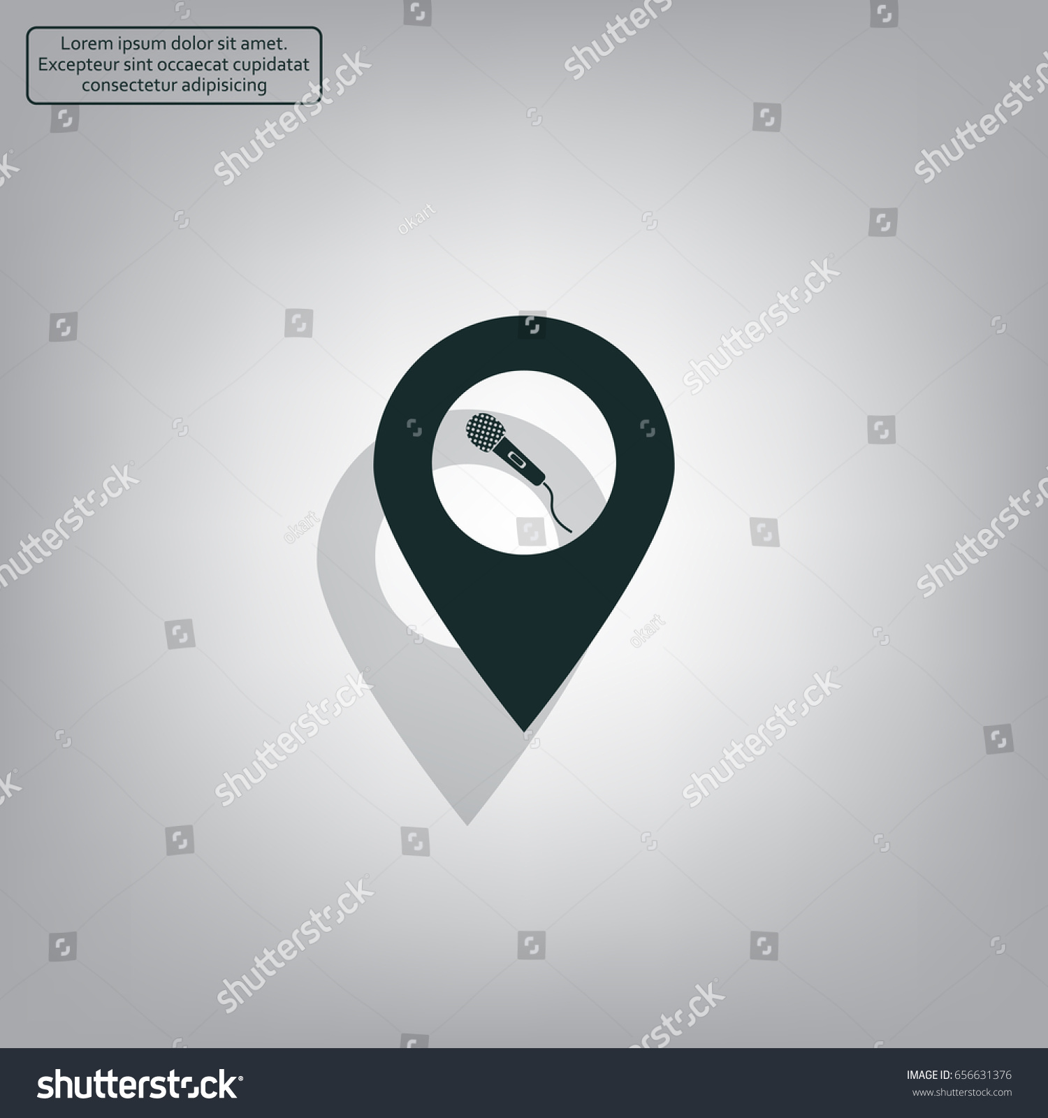 Microphone Icon Map Pin Stock Vector (Royalty Free) 656631376