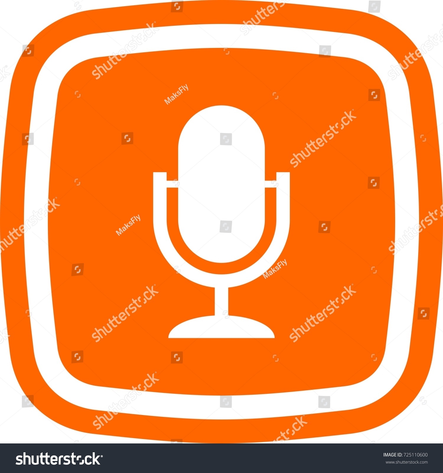 Microphone Icon Oval Square Sign Stock Vector (Royalty Free) 725110600 ...
