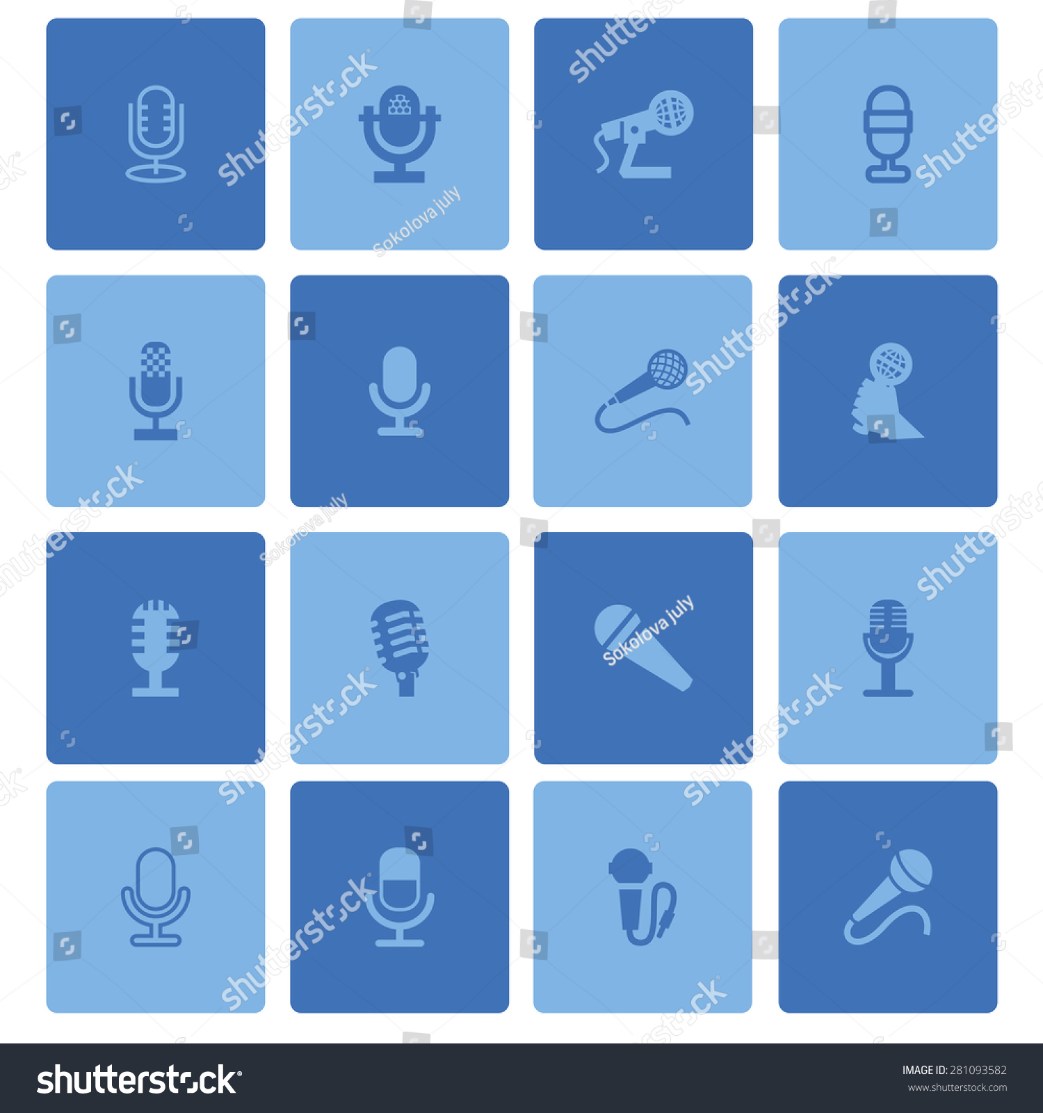 Microphone Icons Stock Vector (Royalty Free) 281093582 | Shutterstock