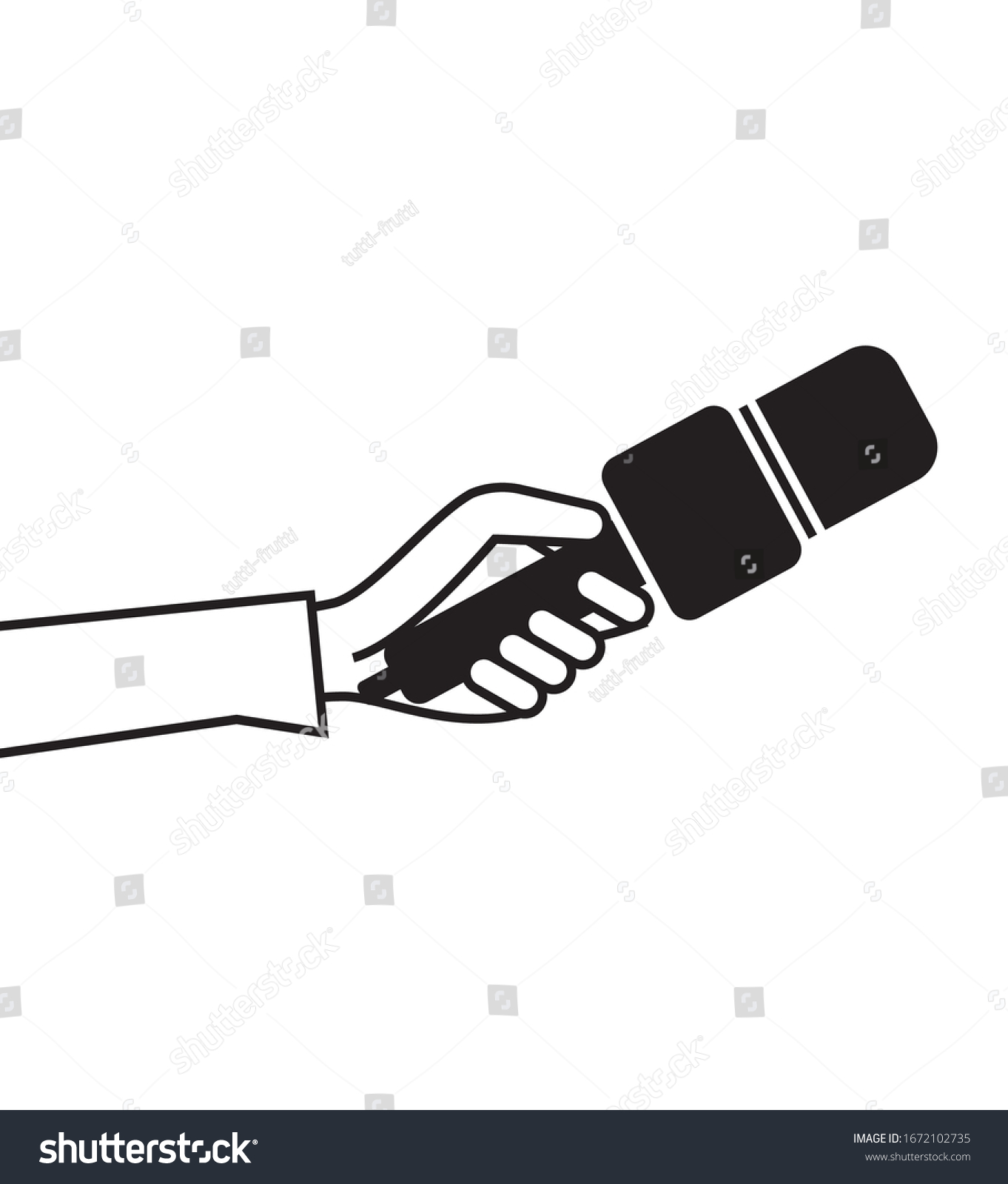 Microphone Hand Icon Vector Stock Vector (Royalty Free) 1672102735