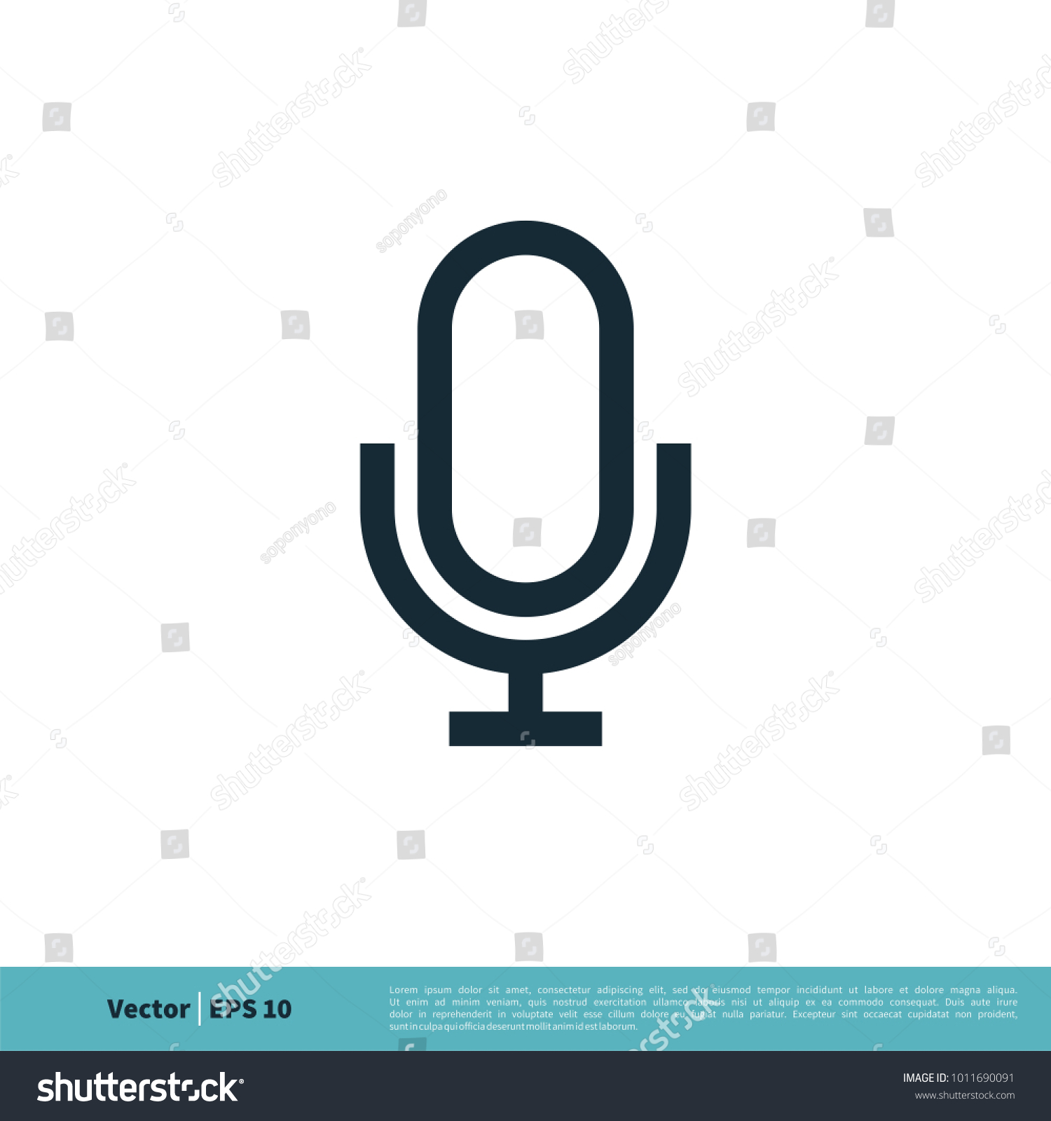 Microphone Line Art Icon Vector Logo: vector de stock (libre de ...