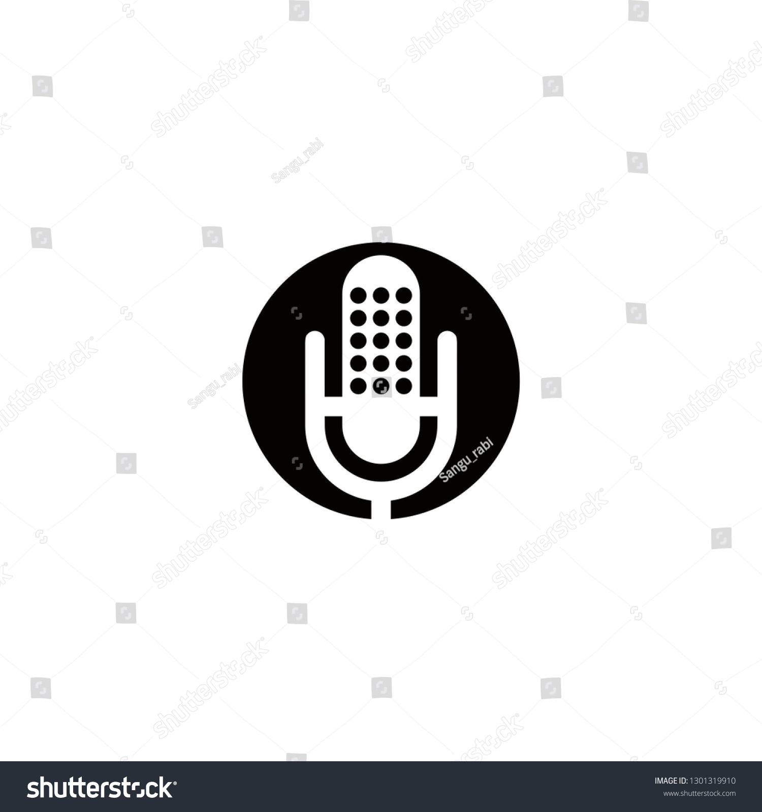 Microphone Logo Design Stock Vector (Royalty Free) 1301319910 ...