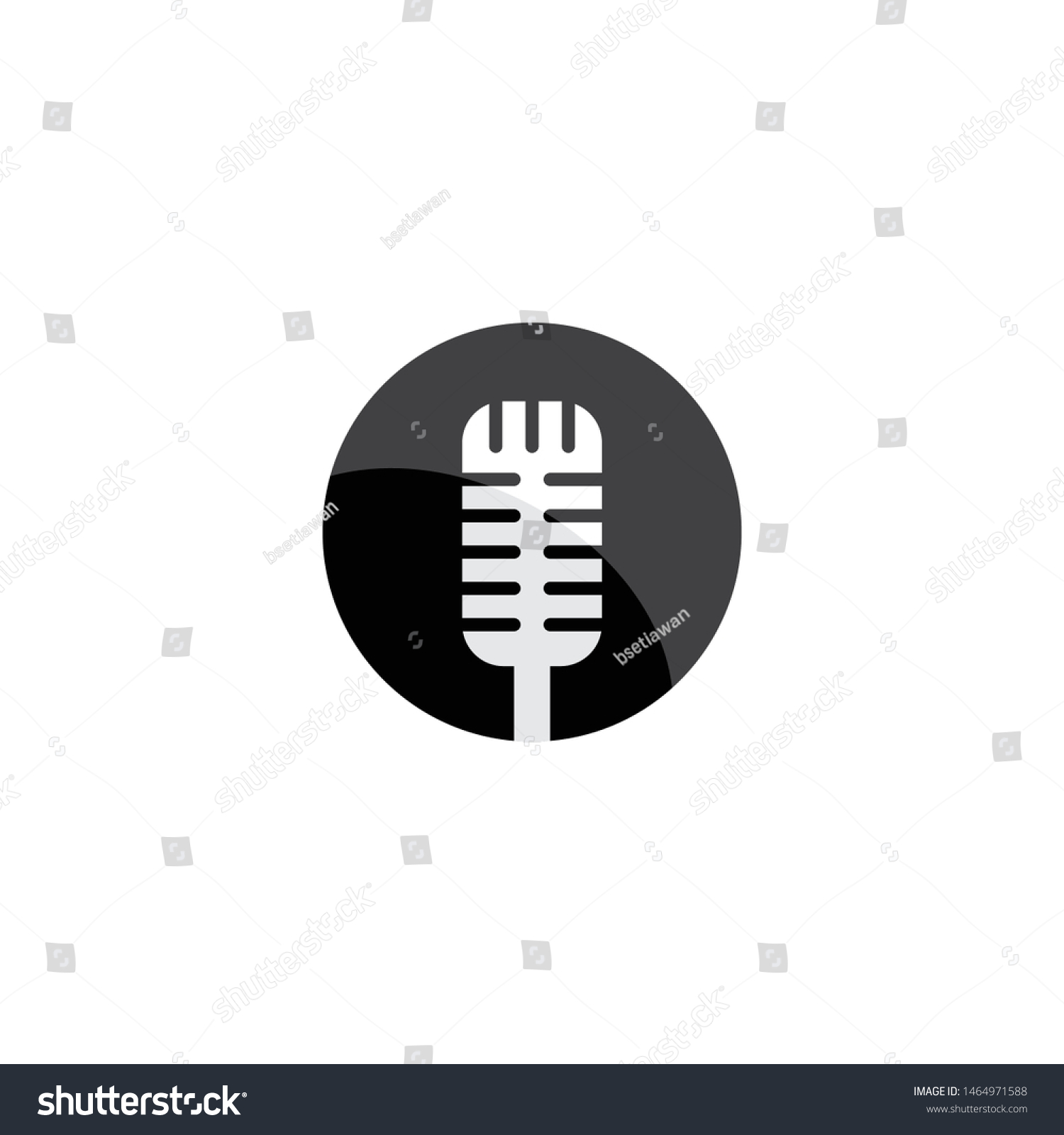 Microphone Logo Design Vector Black Version: vector de stock (libre de ...