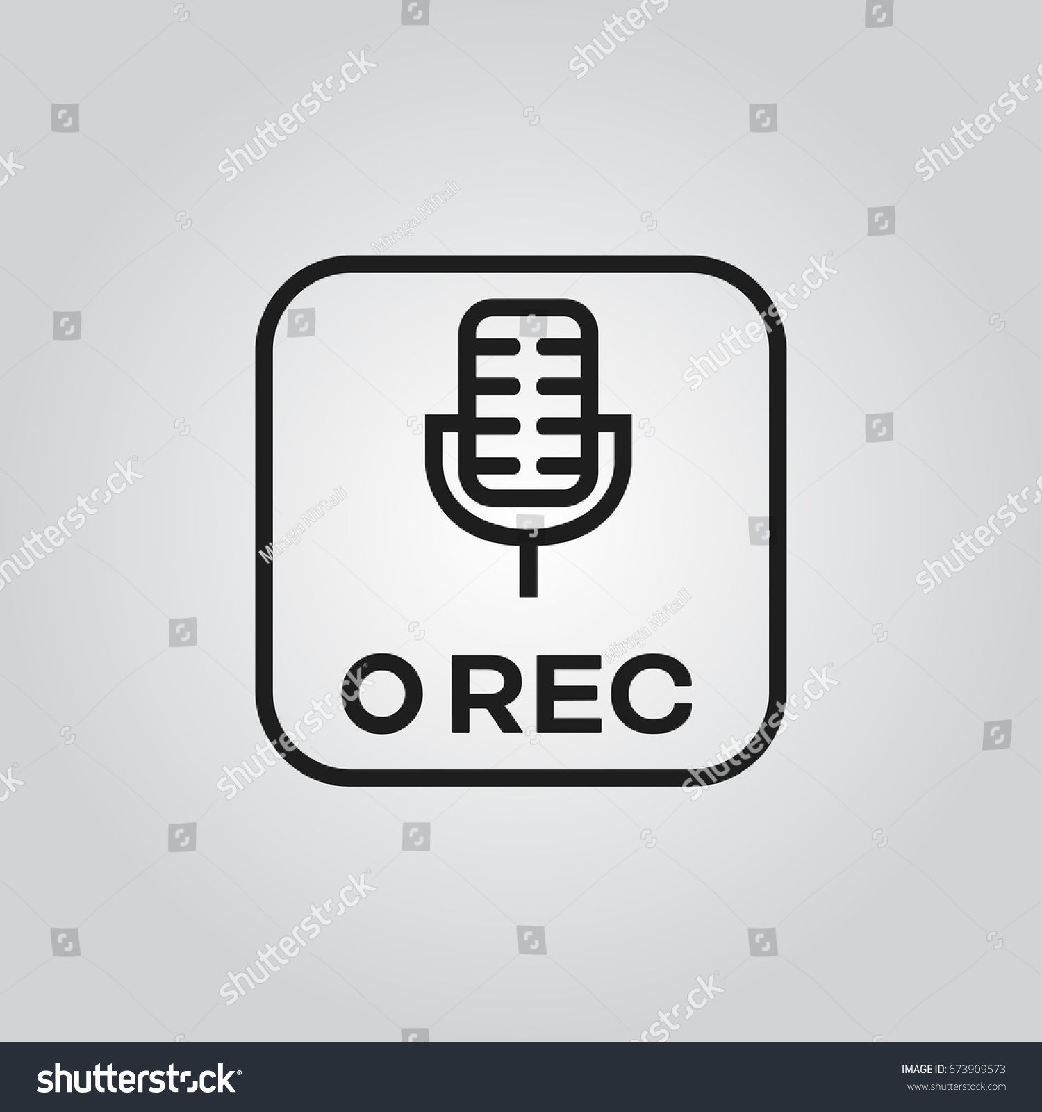 Microphone Recording Icon Stock Vector (Royalty Free) 673909573 ...