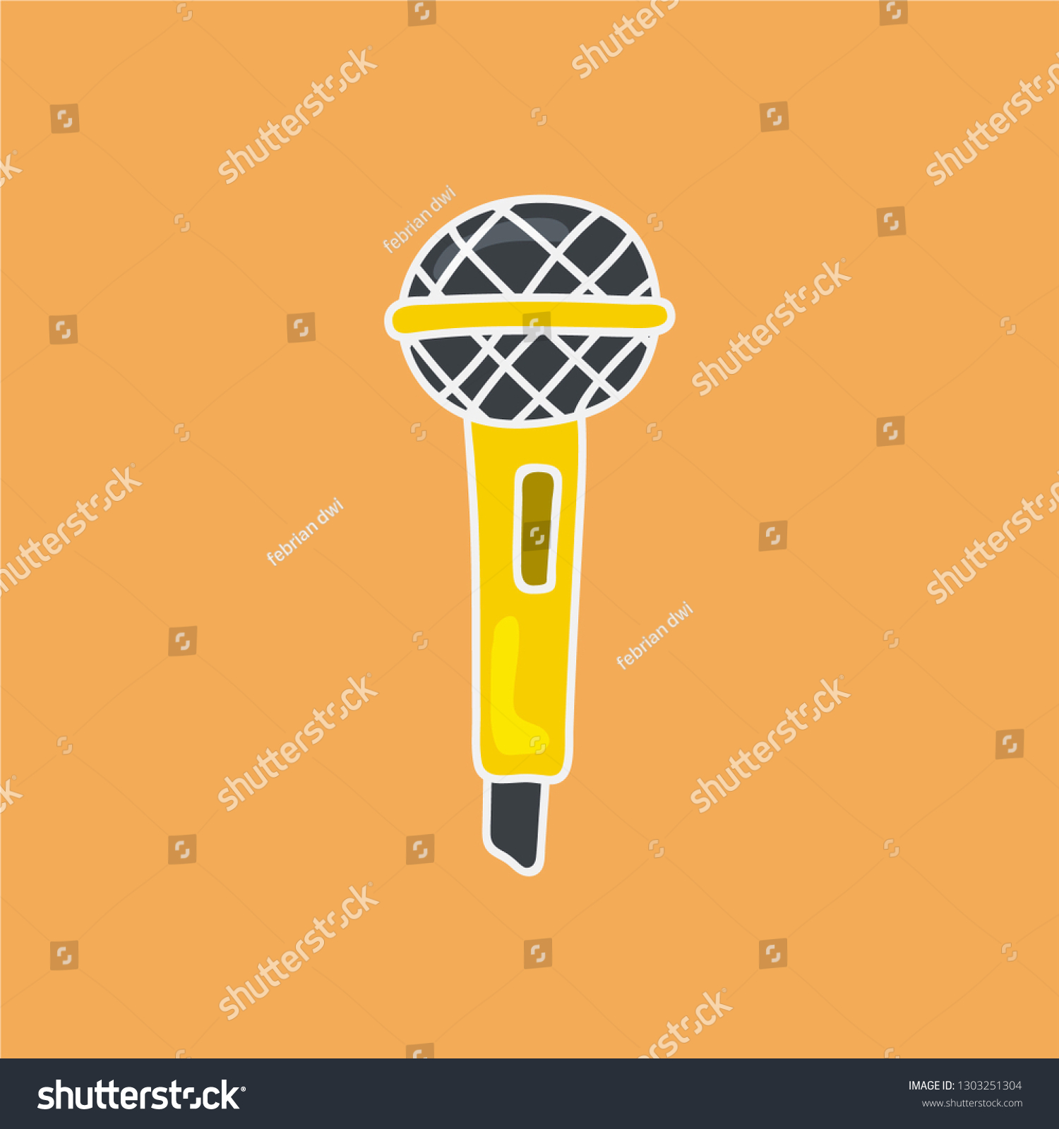 Microphone Vector Hand Drawn Icon Editable Stock Vector (Royalty Free ...